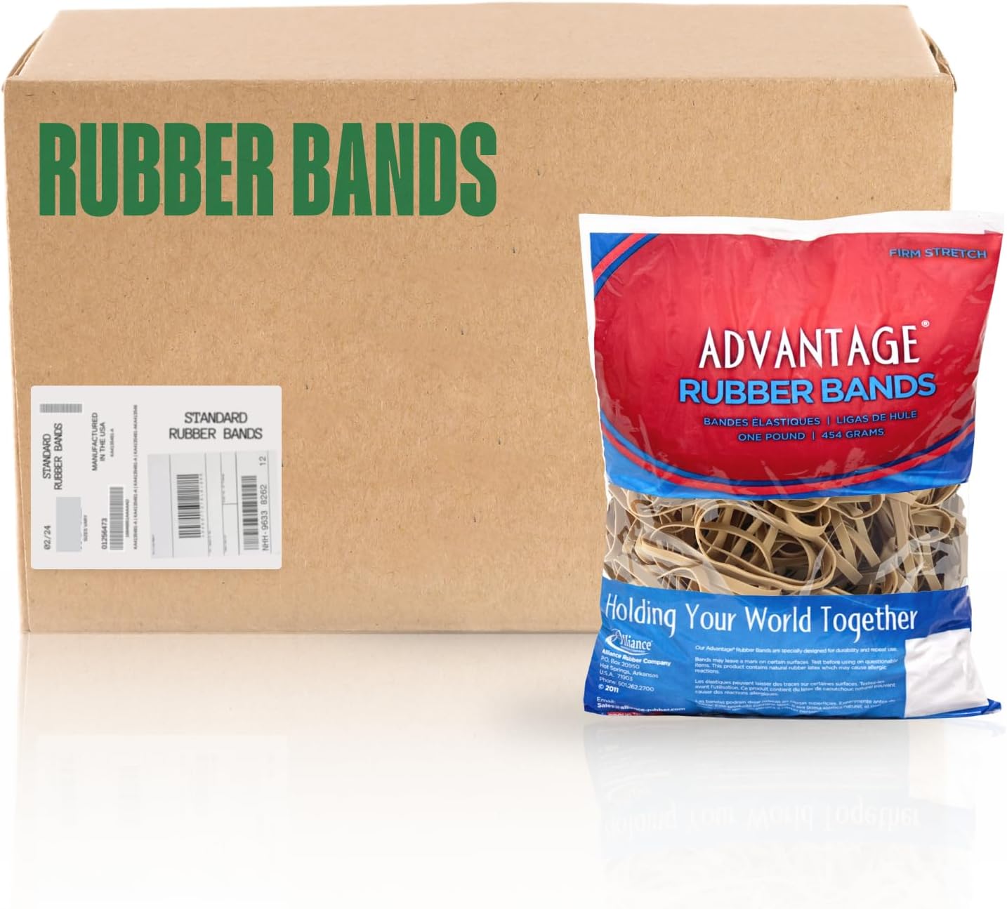 Amazon.com : Size #64 Rubber Bands (3-1/2" x 1/4"), 25 lb. Alliance ...