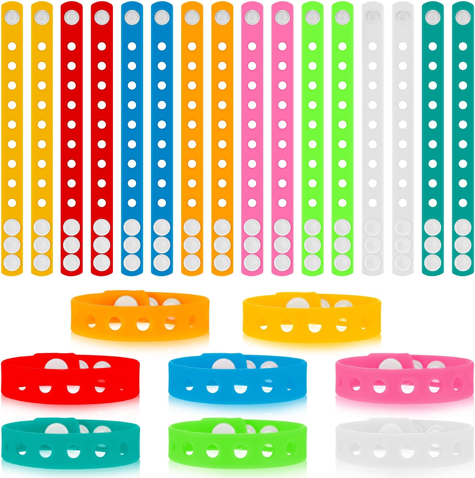 Amazon.com: Grevosea 10 Pieces Colorful Silicone Wristbands Adjustable ...