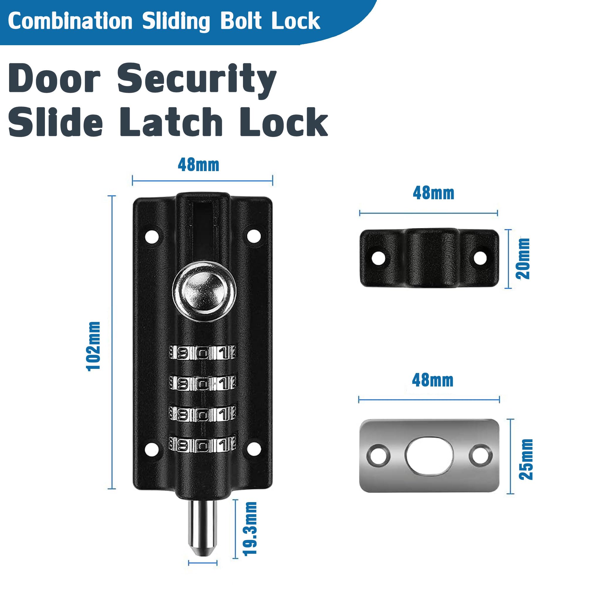 Snapklik.com : Combination Door Security Slide Latch Lock,VRESOURCING ...