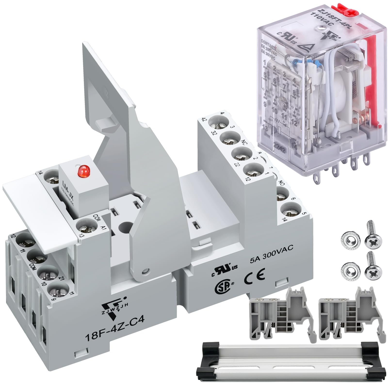 Snapklik.com : 110V Electromagnetic Relay 110V-120V AC 14 Pin 5Amp 4PDT ...