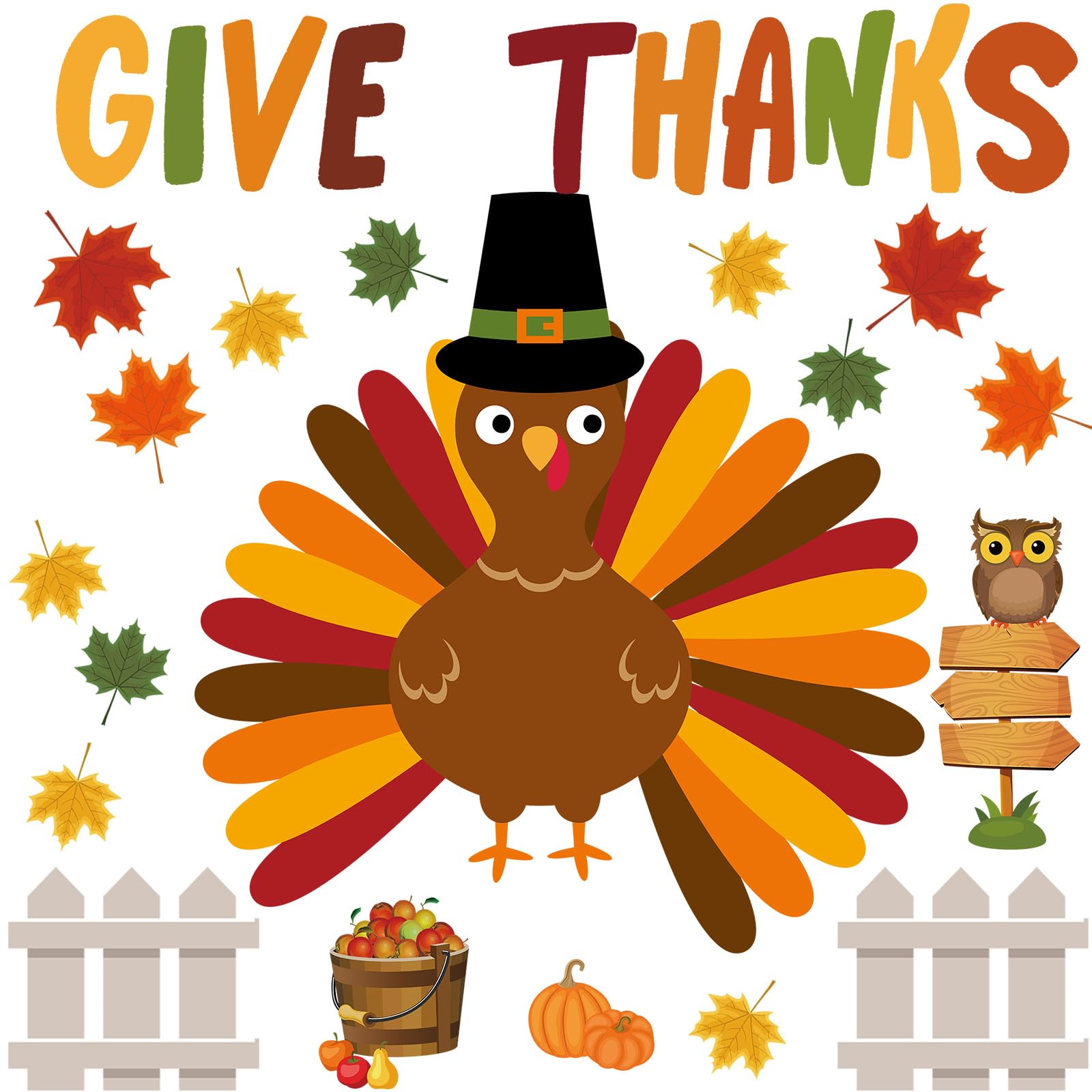 Snapklik.com : 101 Pcs Thanksgiving Turkey Bulletin Board Decorations ...