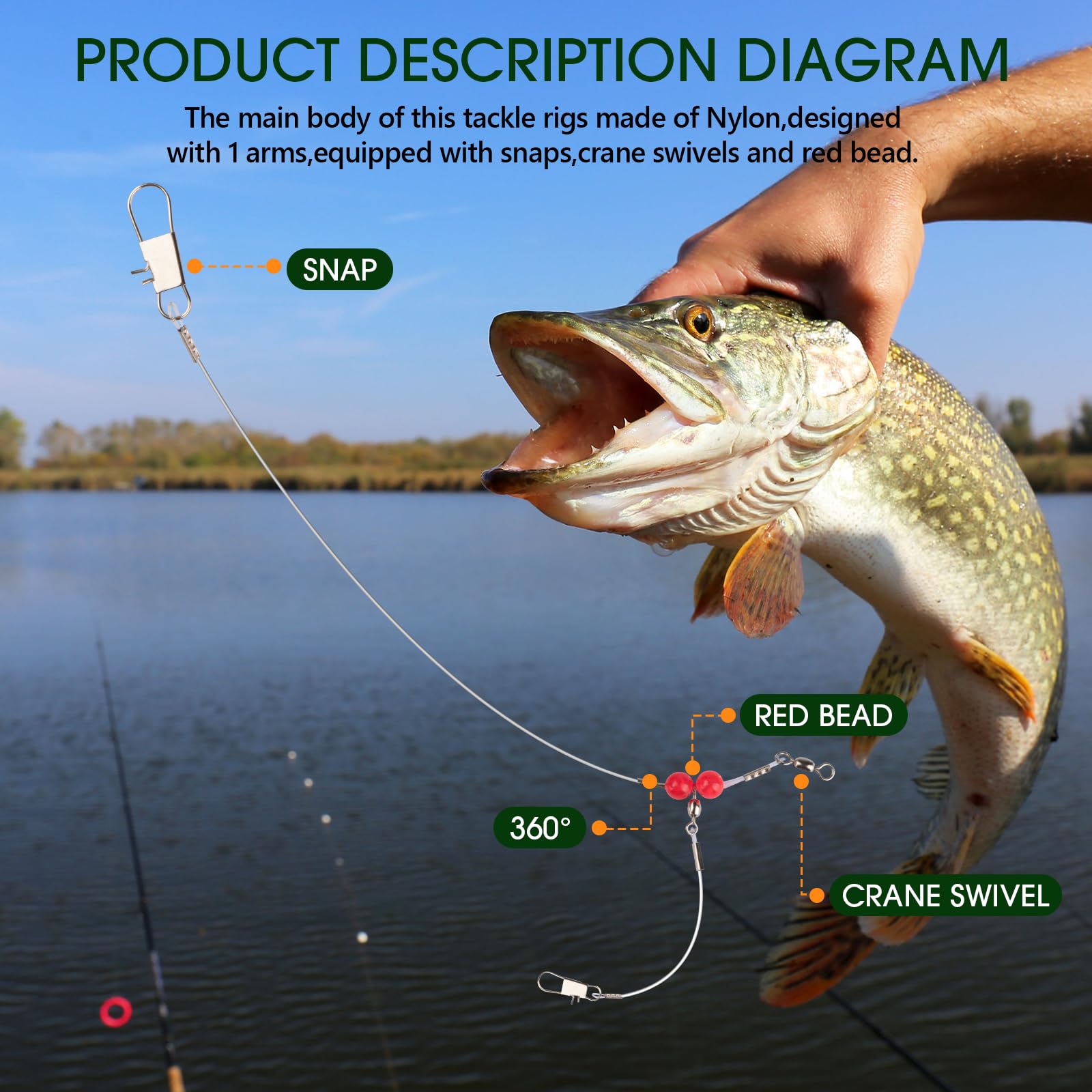 Snapklik.com : Narcissus 32PCS Fishing Leader Rigs for-Single Drop ...