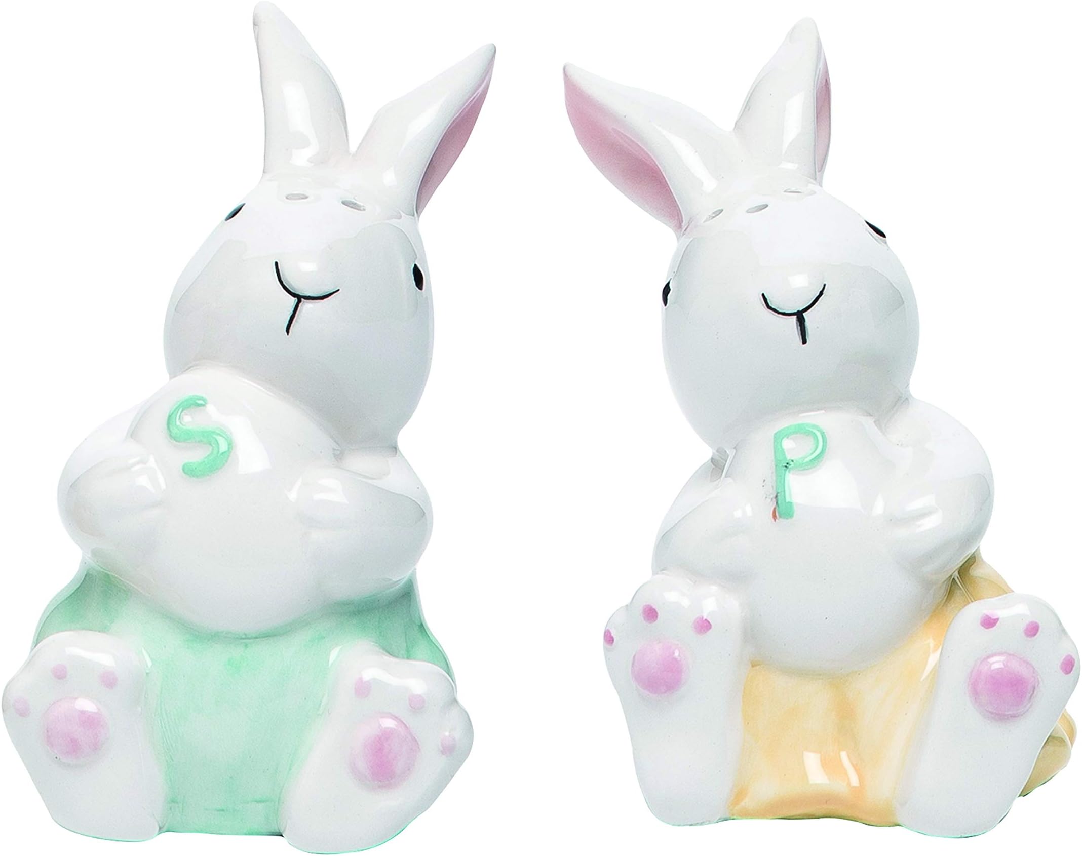 Amazon.com: Easter Bunnies Salt and Pepper Shaker Set in Ceramic ...