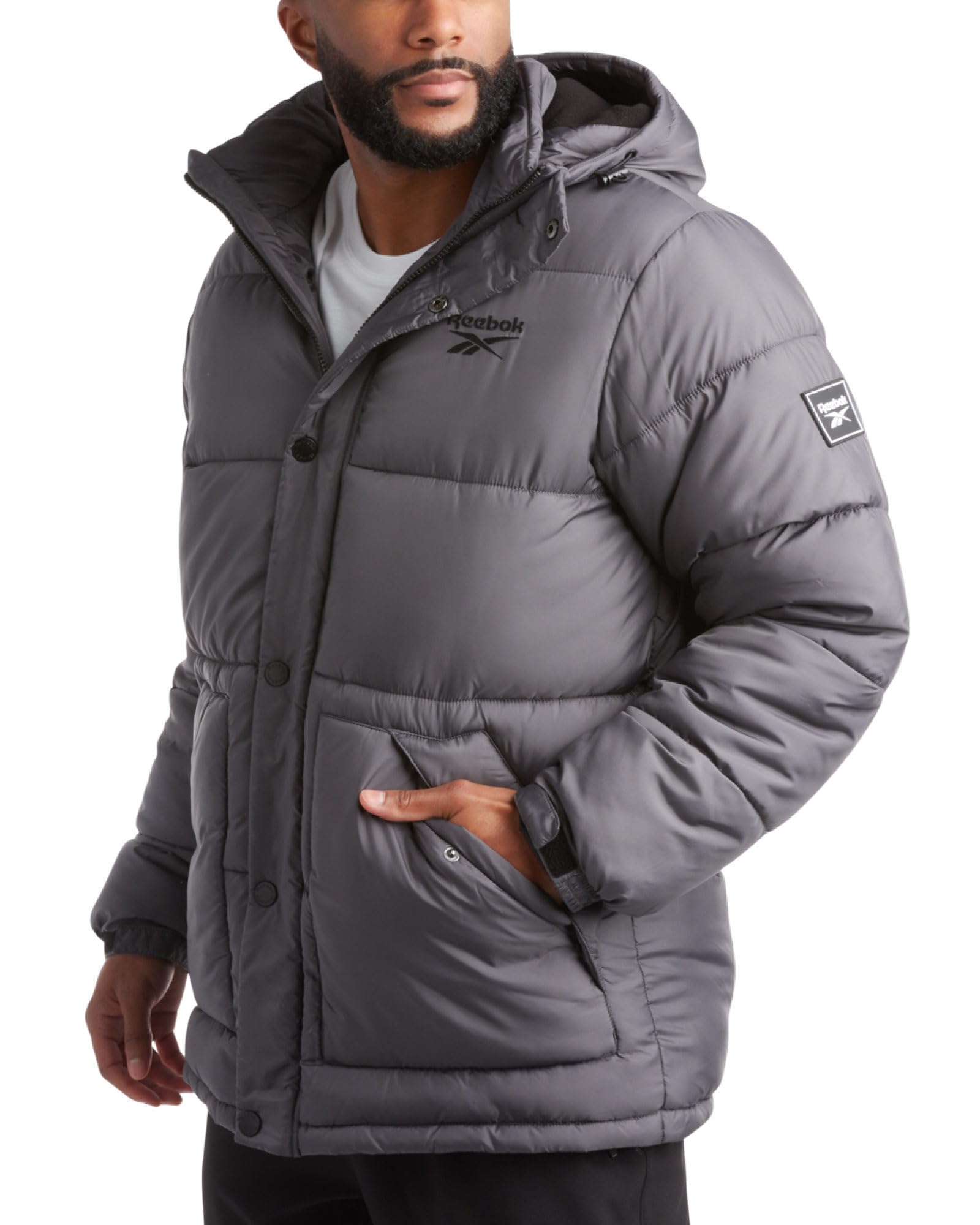 Reebok - chamarra de invierno para hombre, chamarra de parka acolchado ...