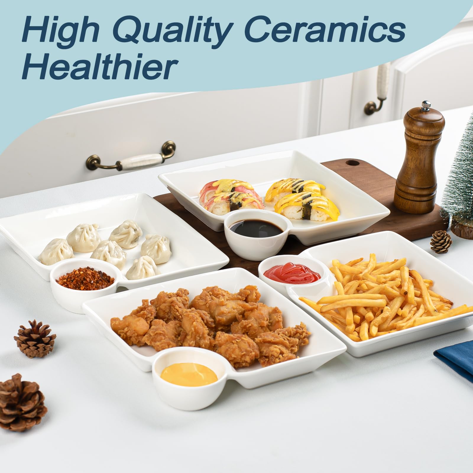 Snapklik.com : KOBIKOBI Chip And Dip Serving Platter Set, 8 Inch ...