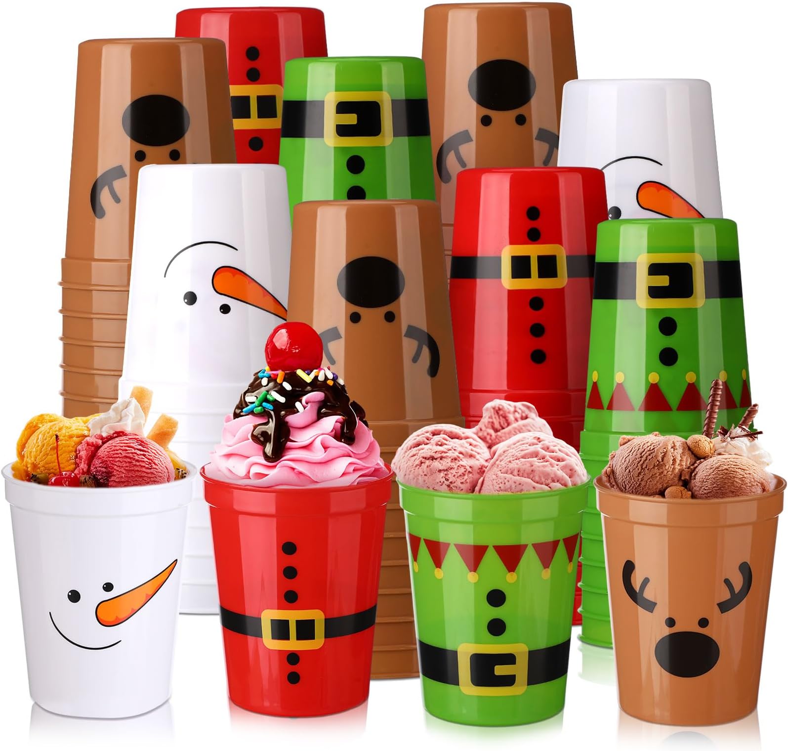Amazon.com: Nuogo 24 Pieces Christmas Party Cups Red and Green 16 oz ...