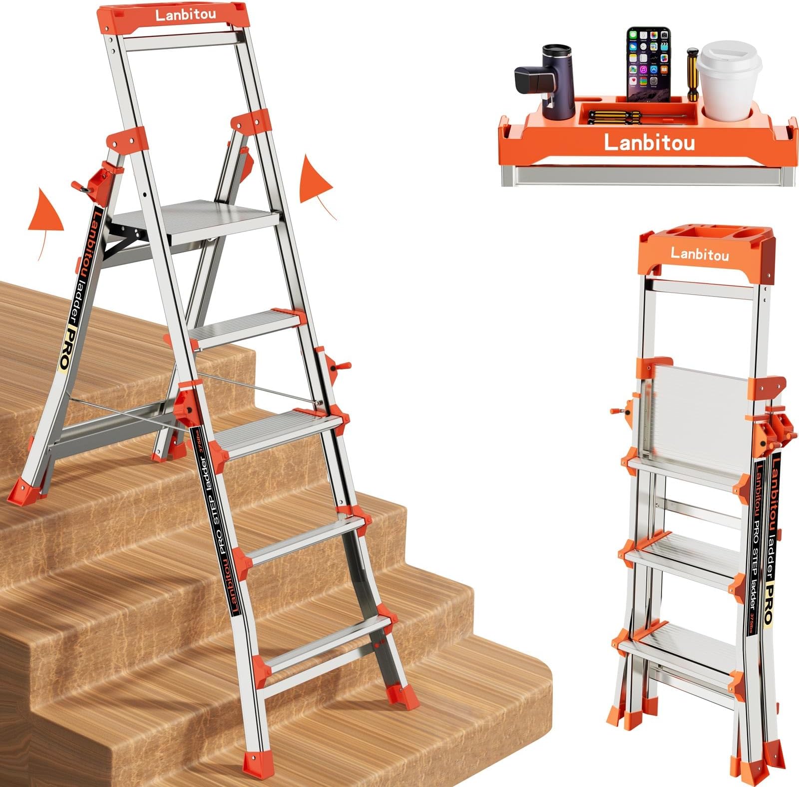 Little Giant Ladders, Jumbo Step, 4-Step, 3 foot, Step Stool, Aluminum ...