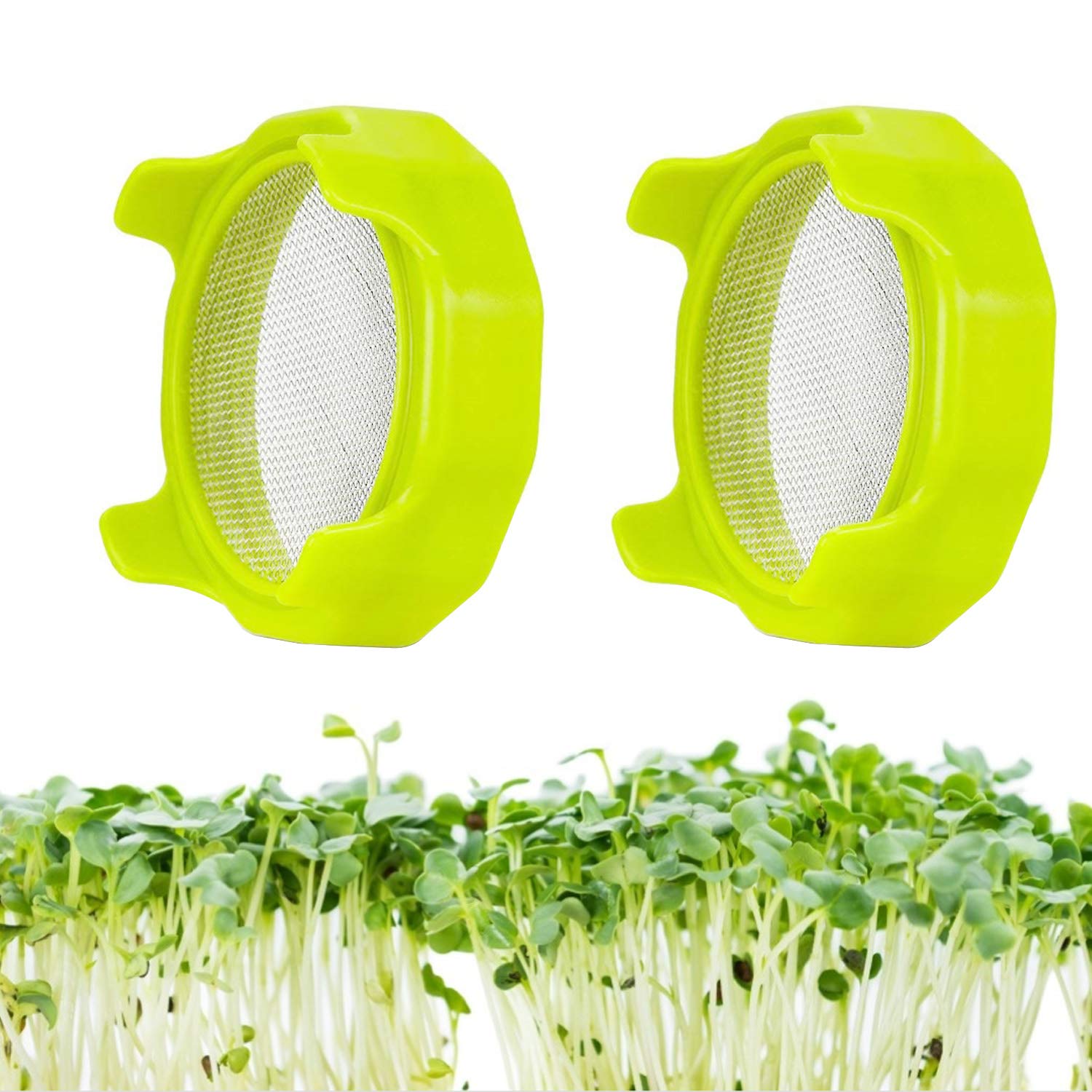 Buy Sprouting Lids, 2 Pack Plastic Sprouting Strainer with Stainless ...