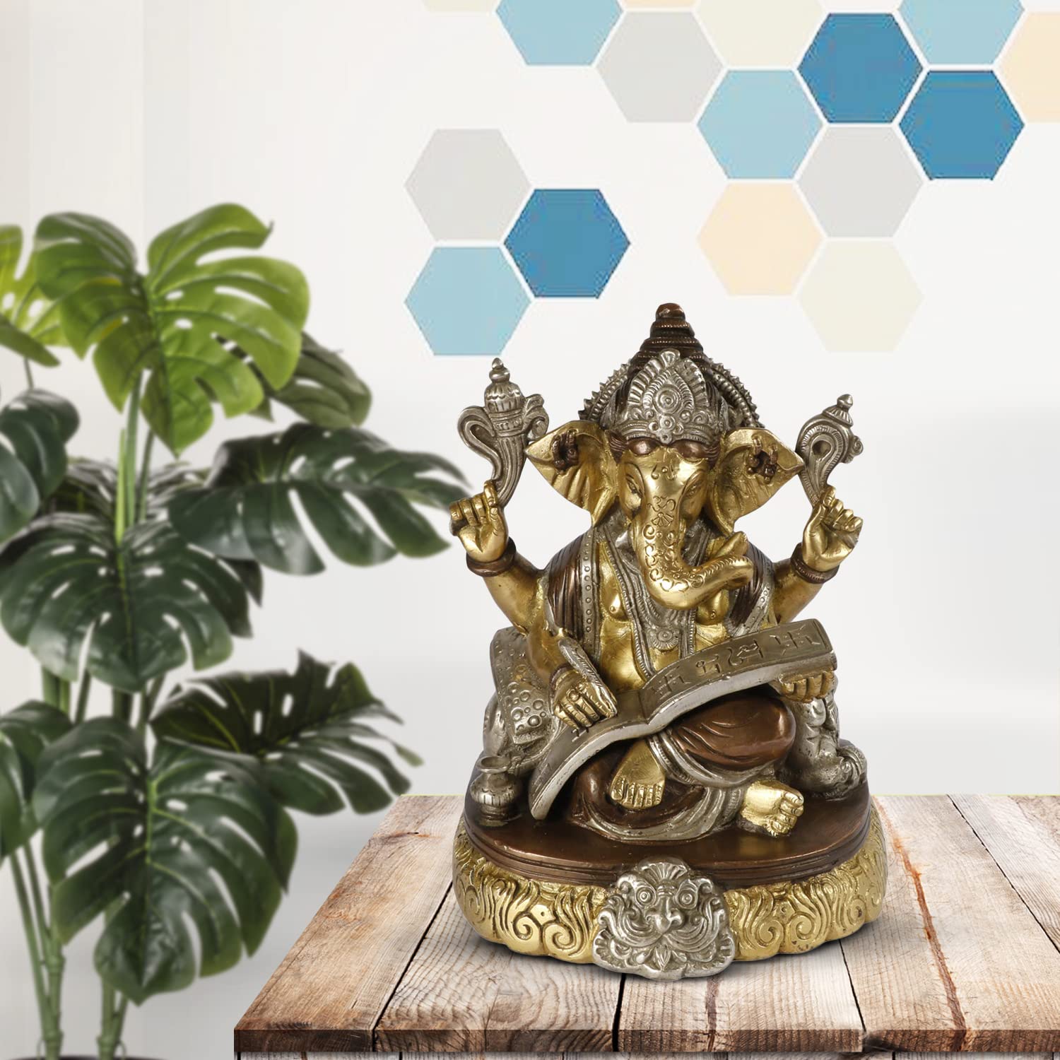 Kartique Brass Ganesha Reading Book Idol Home Décor, Gift, Sho | Shop ...