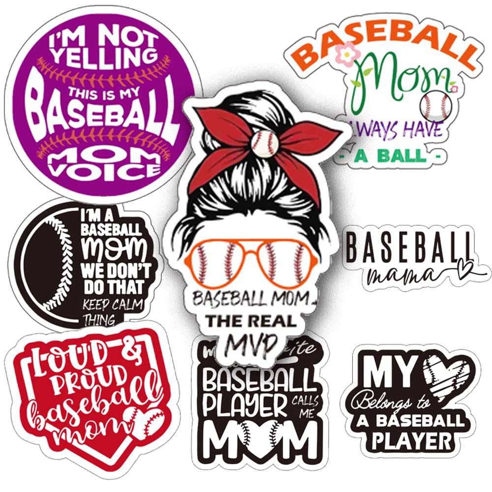 Amazon.com - Baseball Mom Stickers - Vinyl Baseball Bumper Decals ...