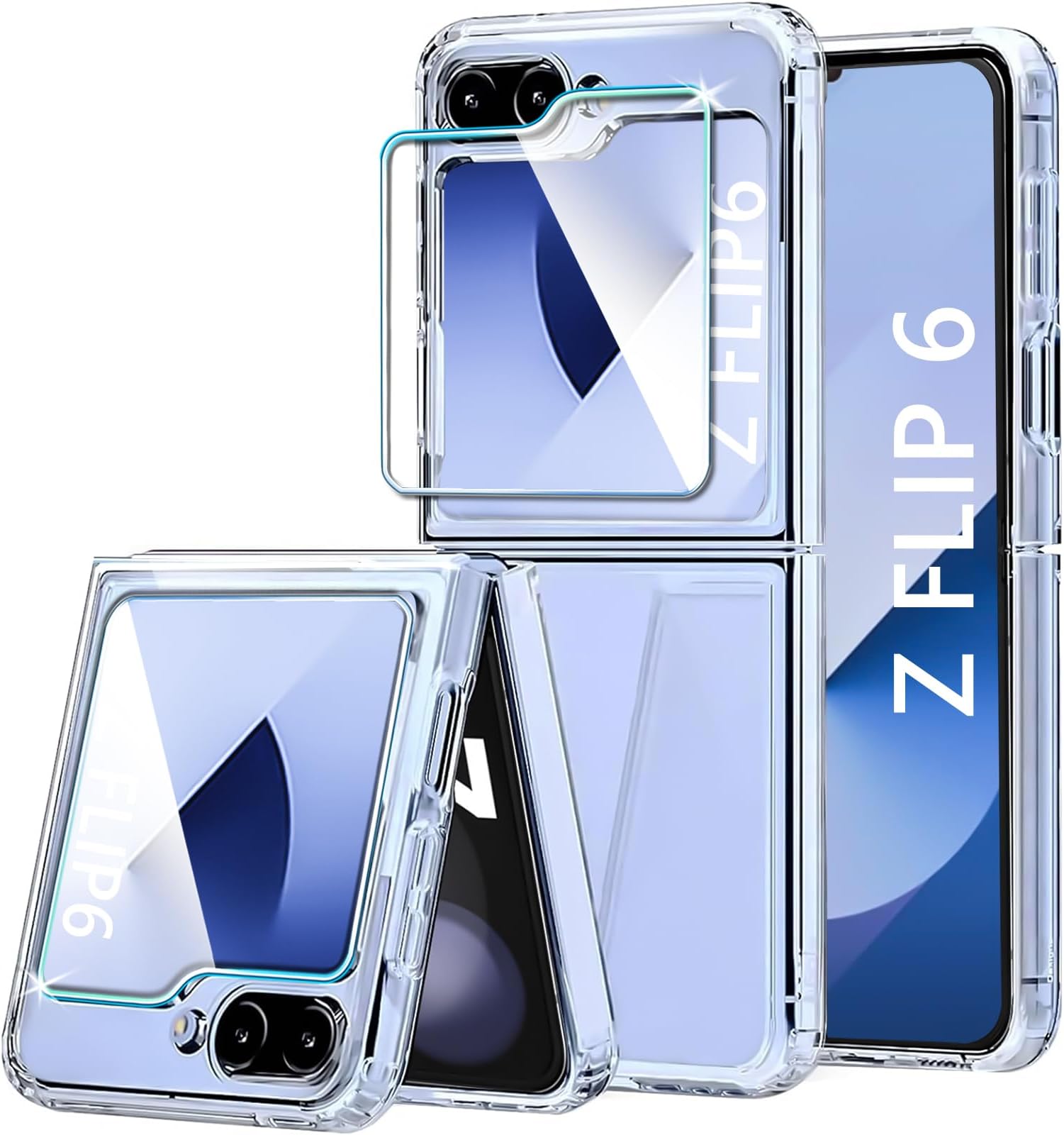 Amazon.com: Caka for Galaxy Z Flip 6 Case, Samsung Flip 6 Case with [Hinge Protection] [Screen ...