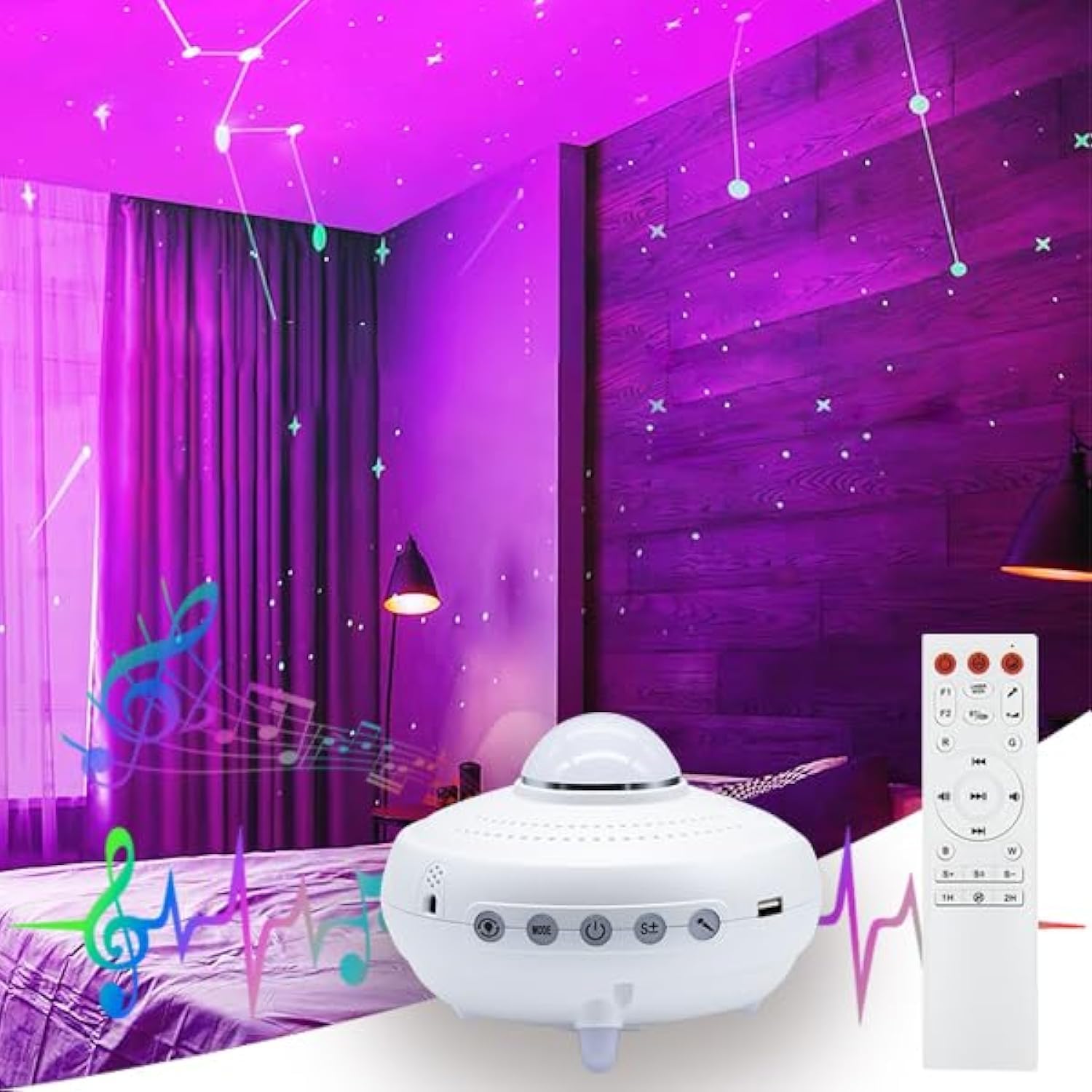 Amazon.com: Bobillow UFO Star Projector, Galaxy Projector Night Light ...