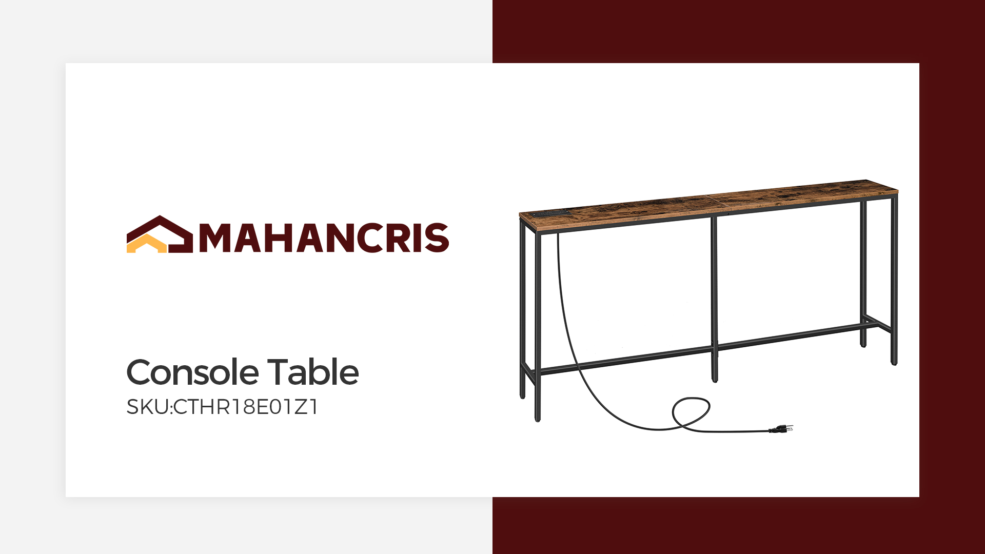 Watch MAHANCRIS Console Table with Power Outlet, Entryway Table on ...