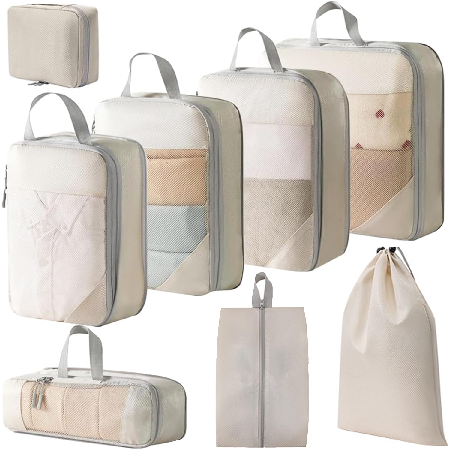 Compression Packing Cubes for Suitcases, 8pcs a Set Packing Cubes for ...