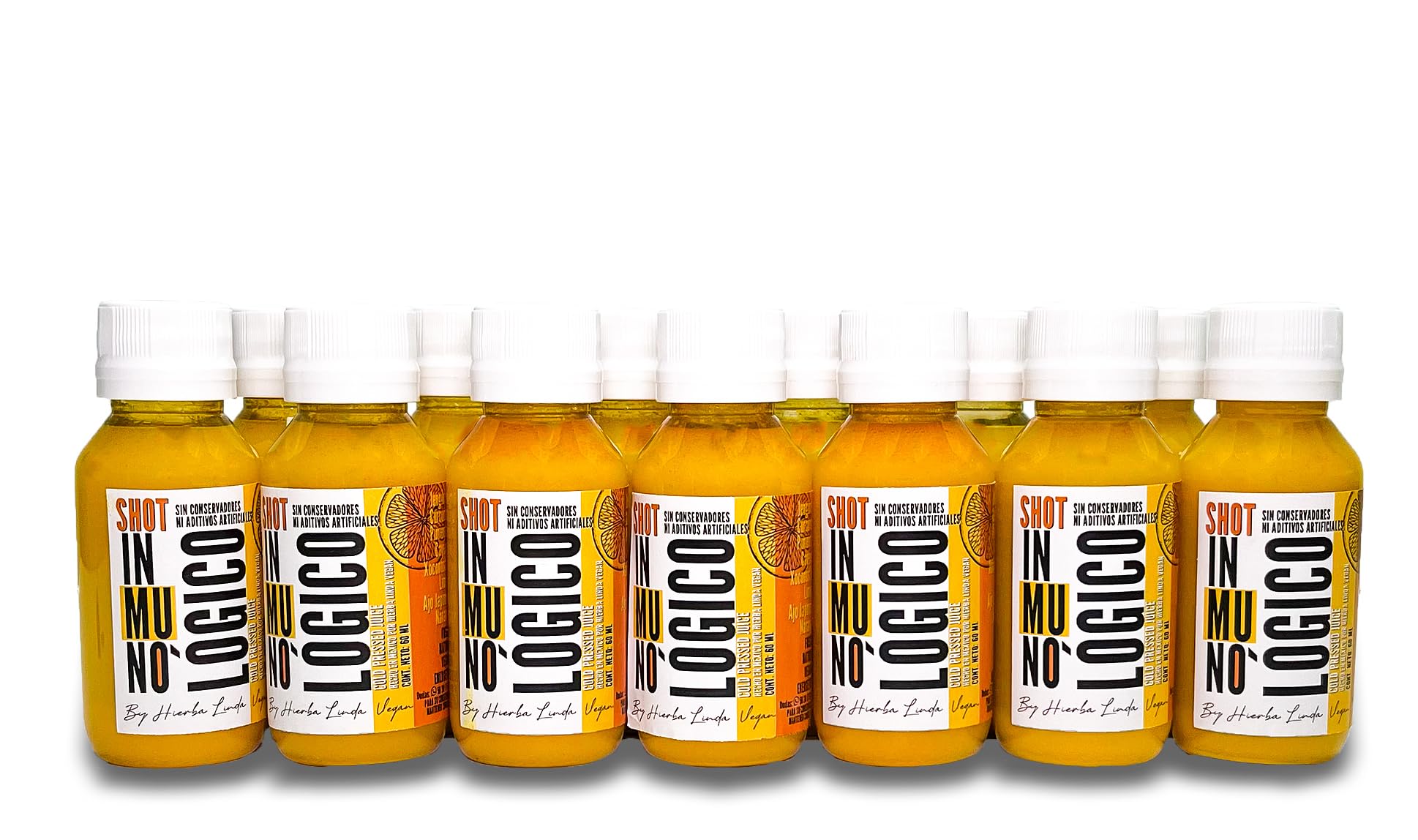 Shots con Jengibre, NARANJA, Cúrcuma, Ajo Japonés, Xoconostle, Pimienta ...