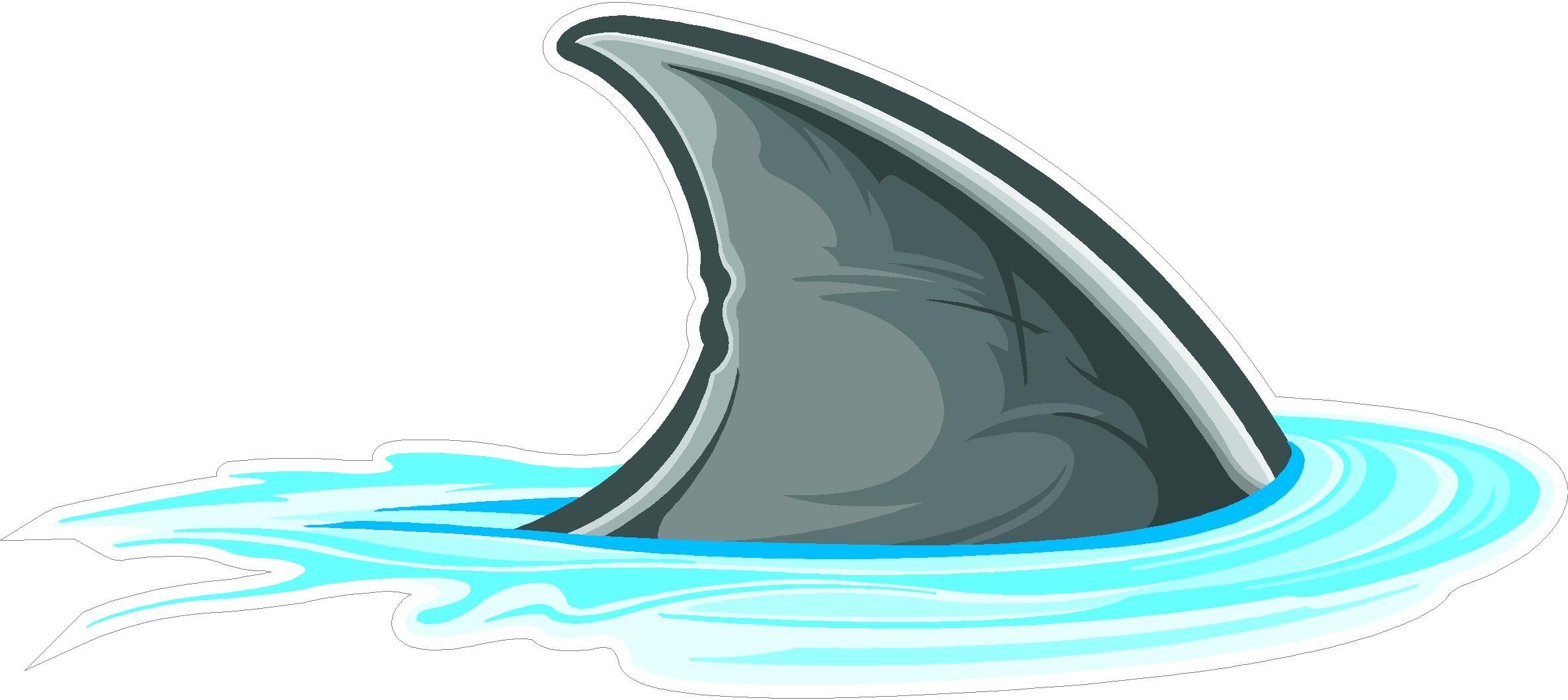 Shark Fin In Water Clipart Image