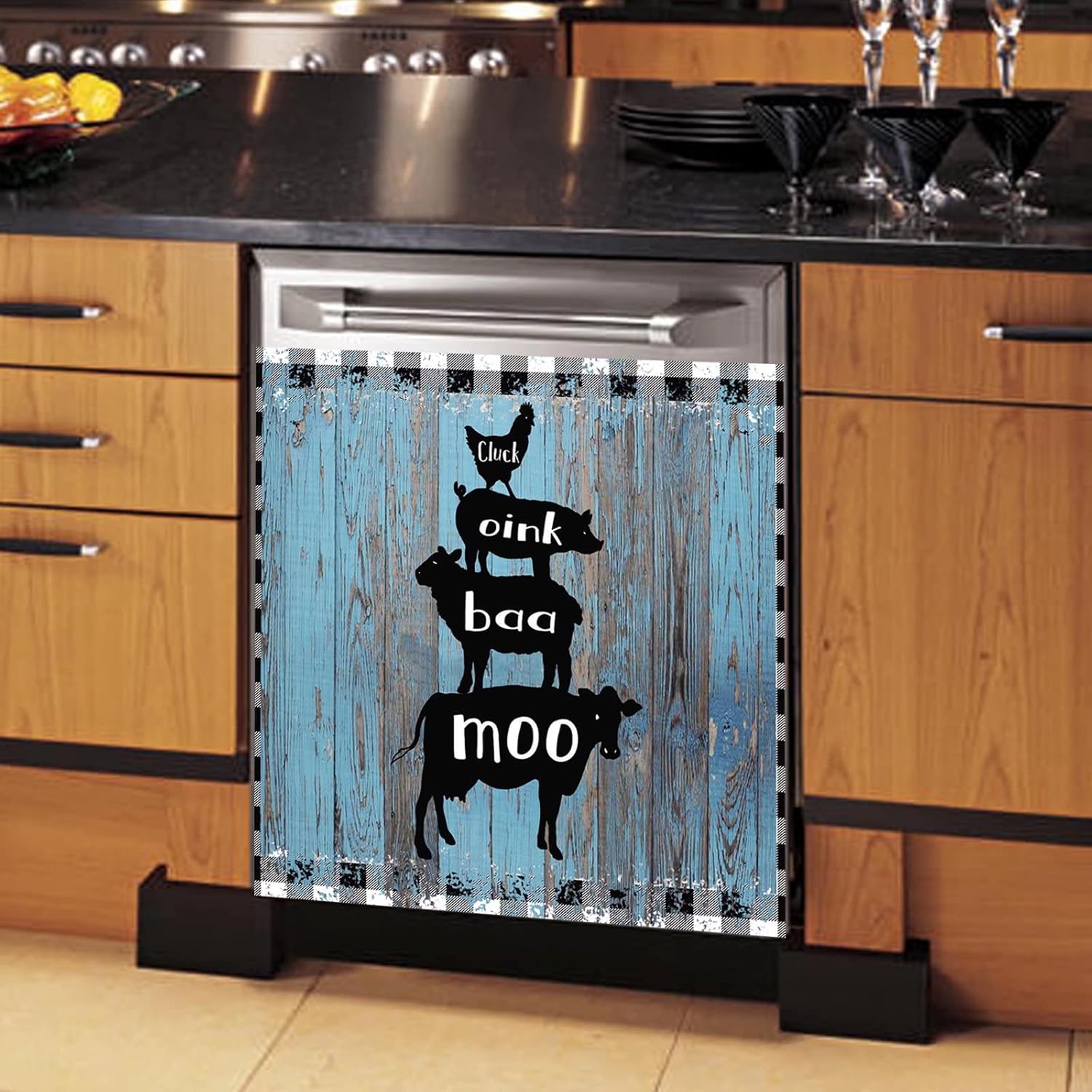 Buy Farm Family Dishwasher Magnet,Chicken Sticker Cover Cow ...