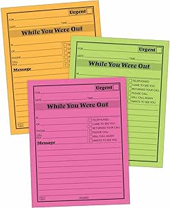 Amazon.com : Tops 9711NEON Message Pad"While You Where Out" 4-Inch x5-1 ...