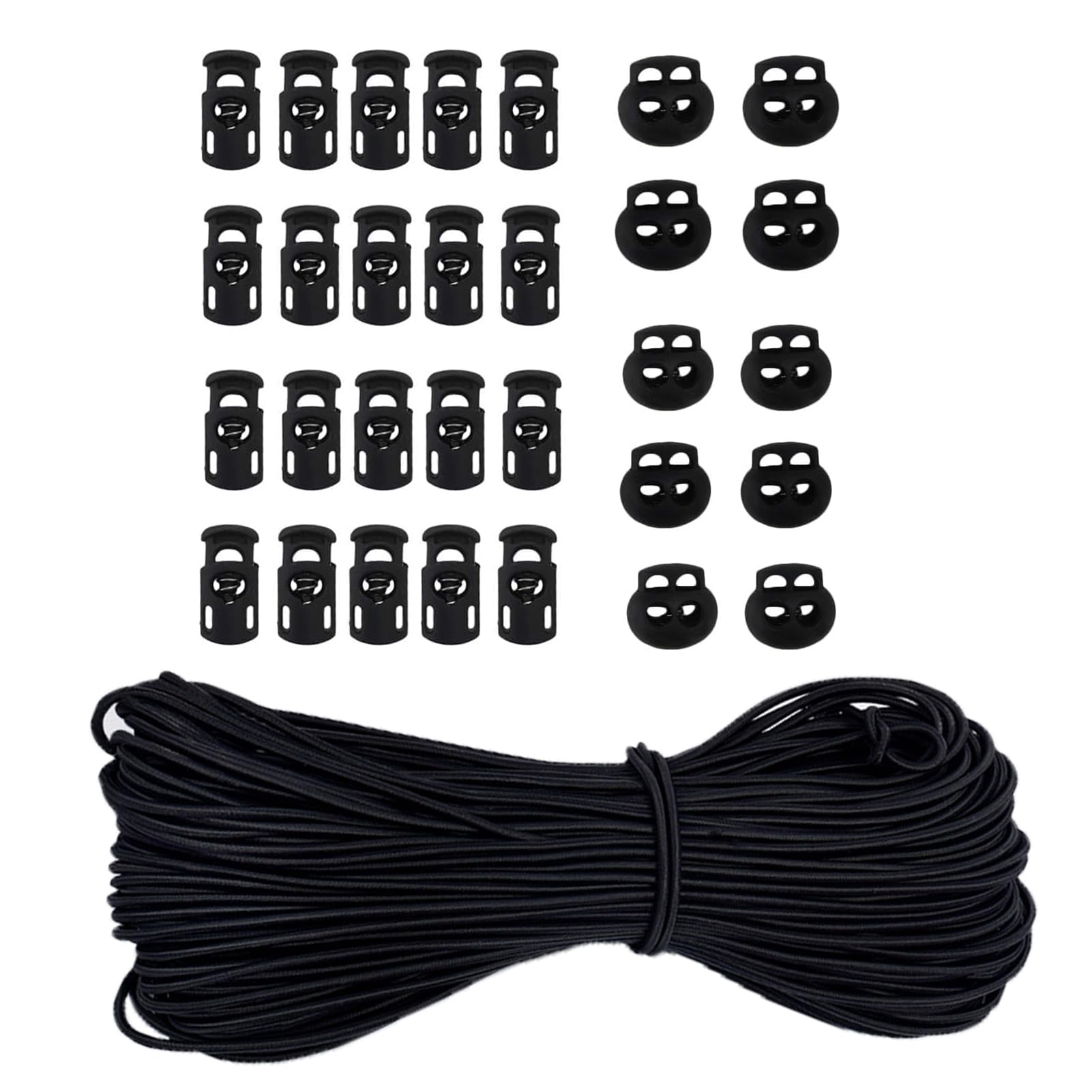 Amazon.com: Jovpora 30pcs Plastic Cord Locks with 1/8-Inch 50ft Elastic ...
