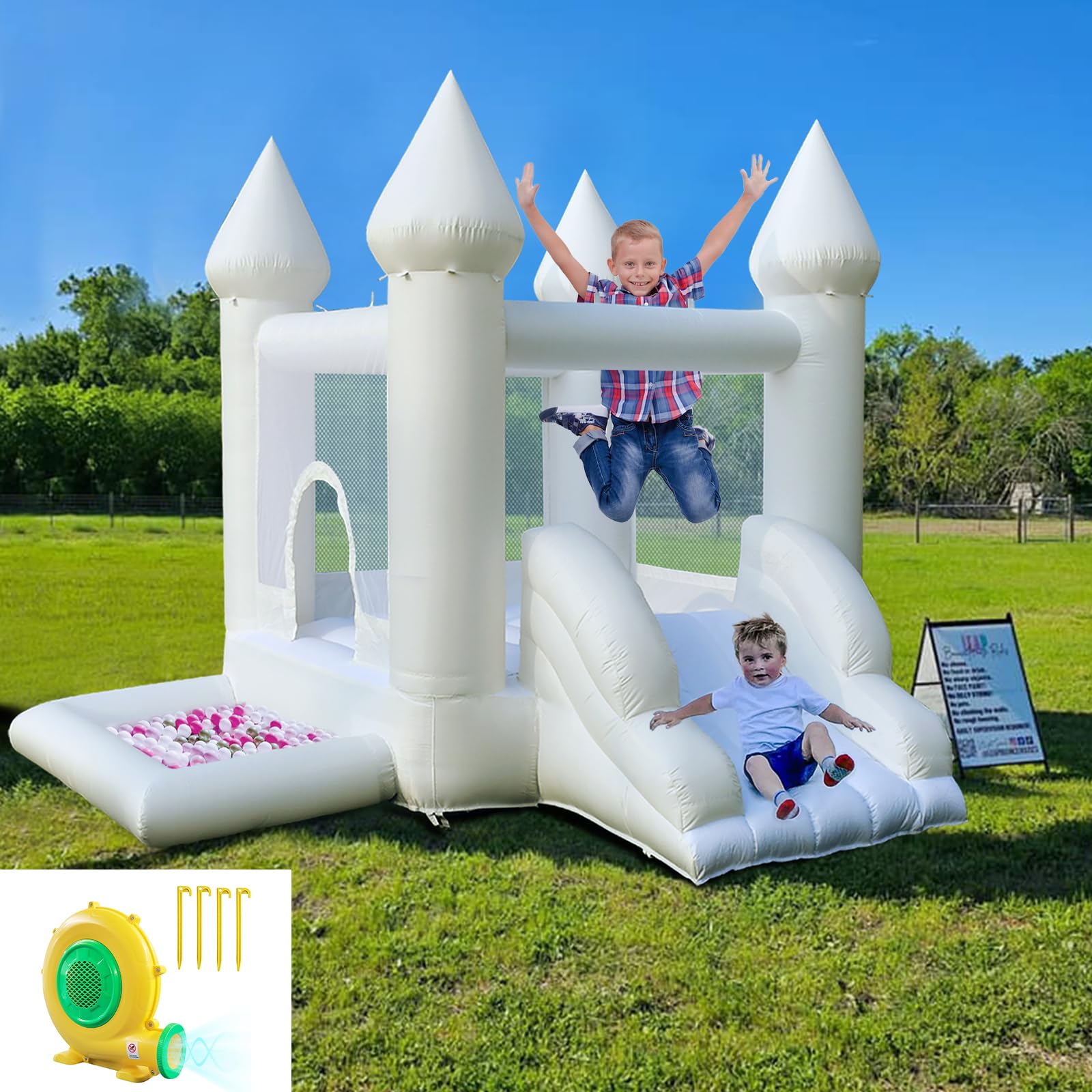 Snapklik.com : Inflatable White Bounce House