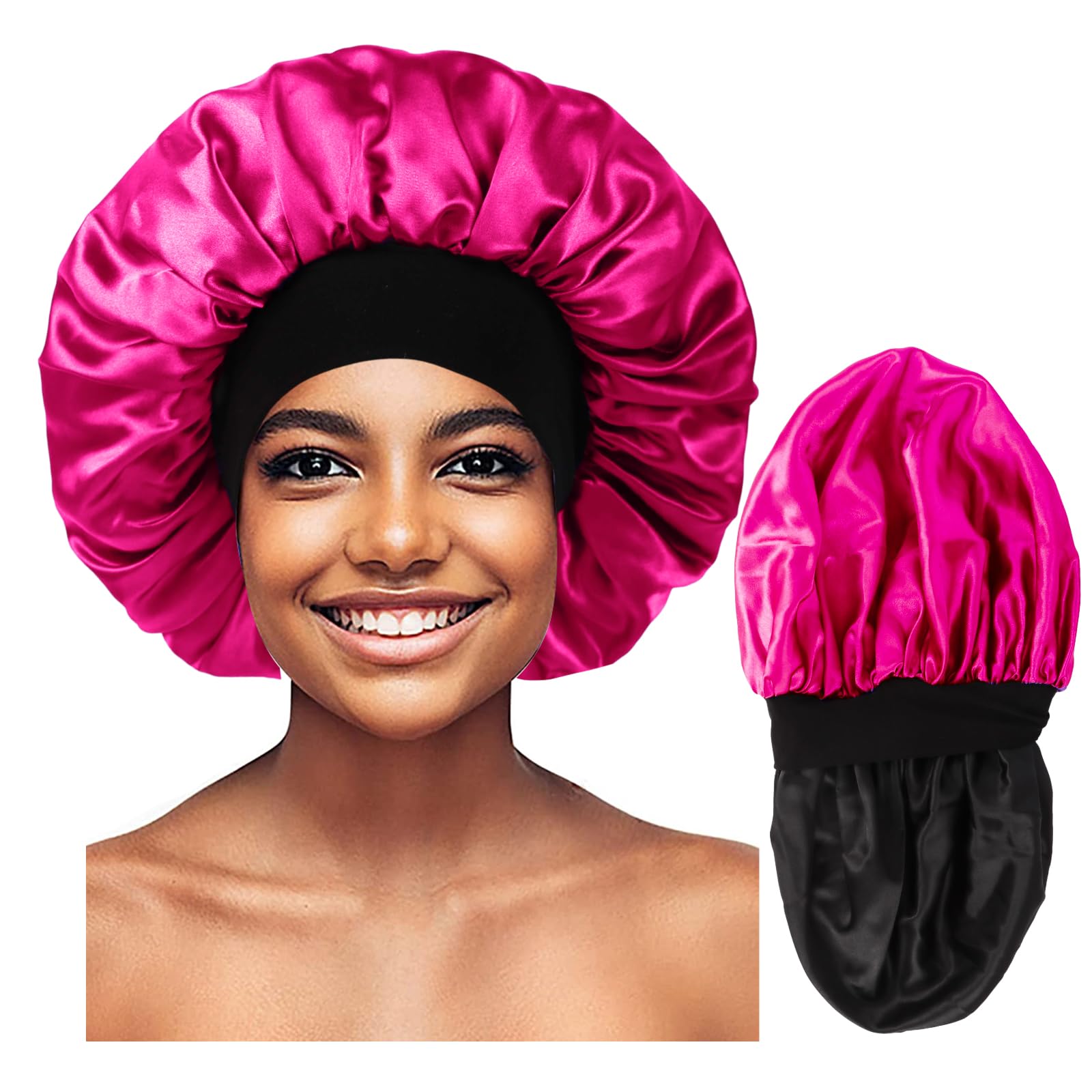 Amazon.com : Bonnet for Men,Hair Bonnet for Sleeping,Double Layer Satin ...