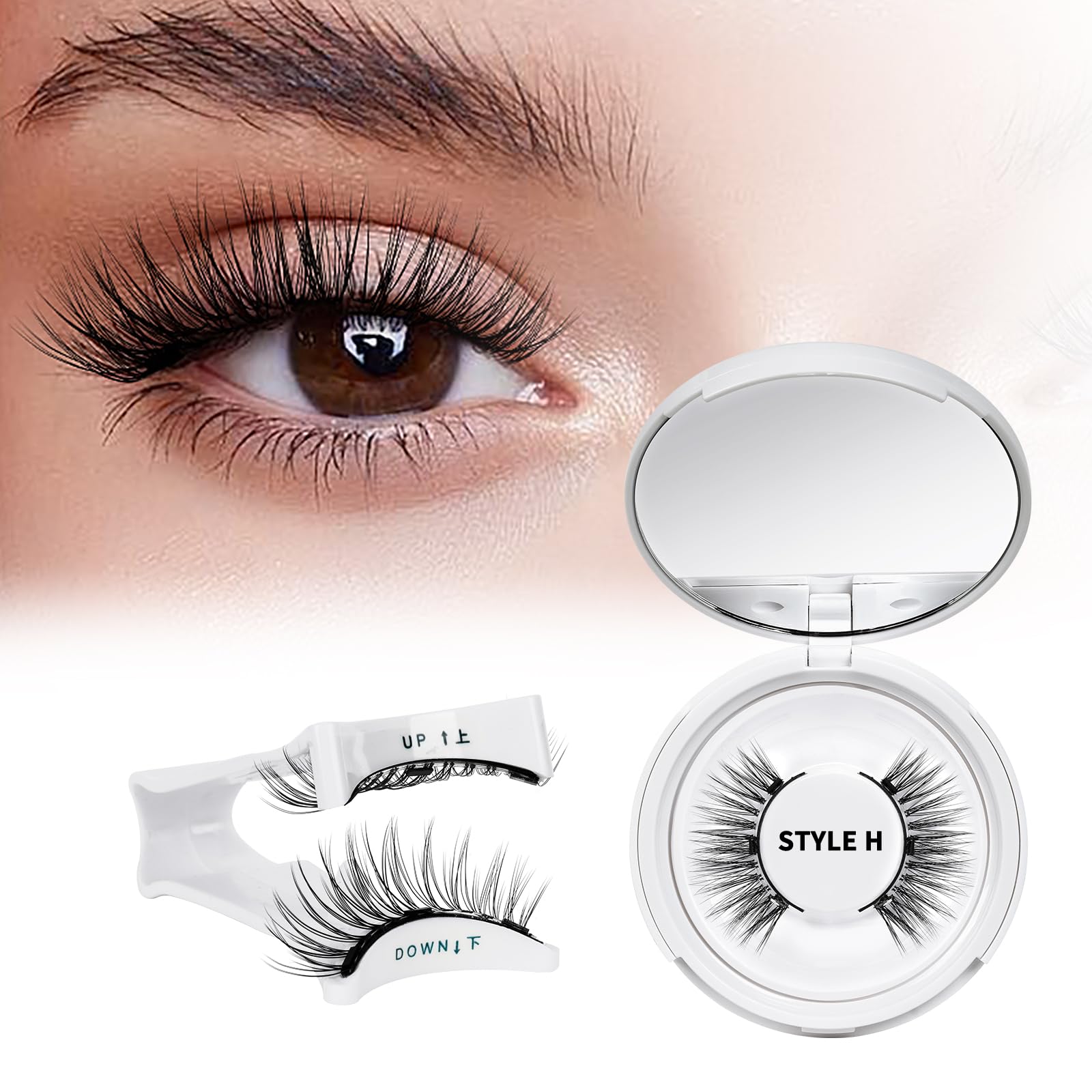 QUEWEL Magnetic Eyelashes Natural Look, Reusable Magnetic Lashes with ...