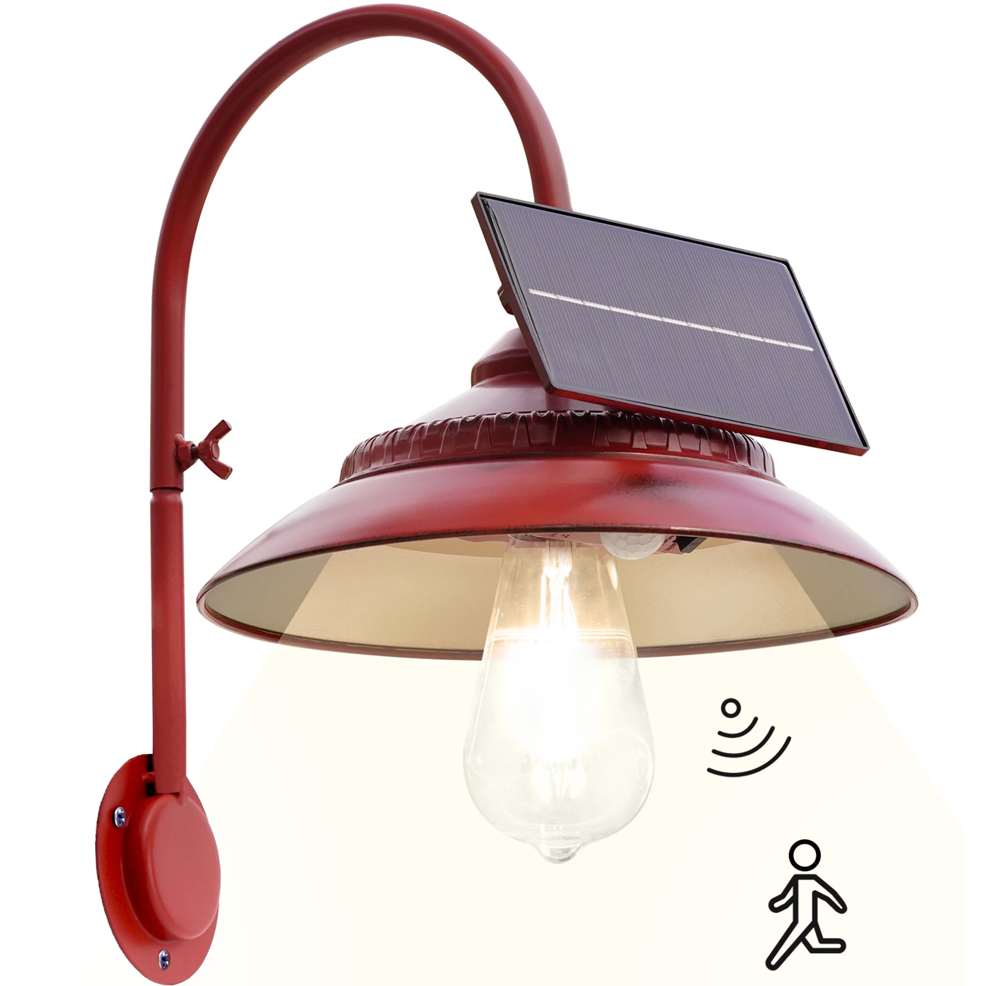 Goodeco Solar Barn Light with Motion Sensor - Metal Design Waterproof ...