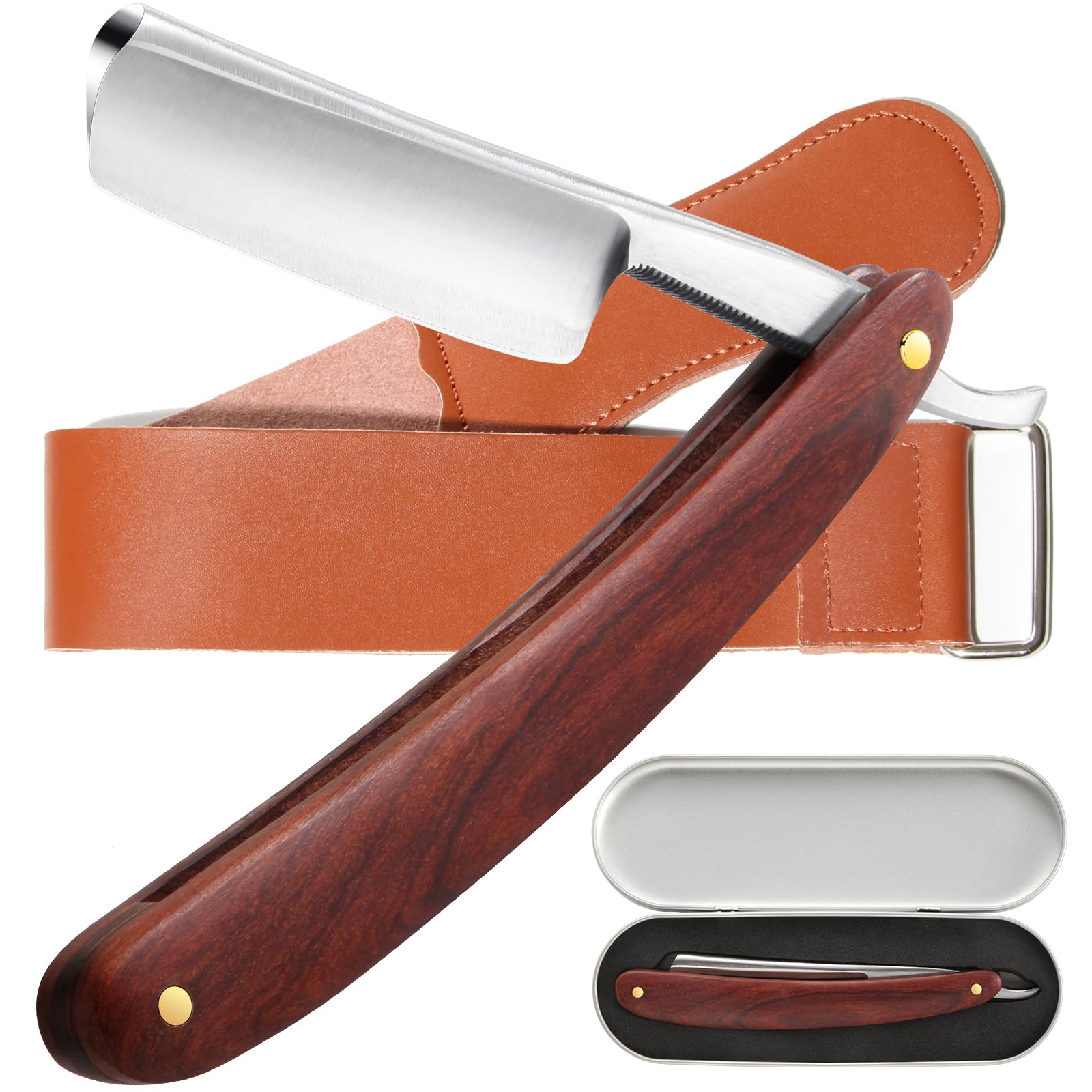 Amazon.com: Straight Edge Razor Set Includes Wooden Handle Straight ...