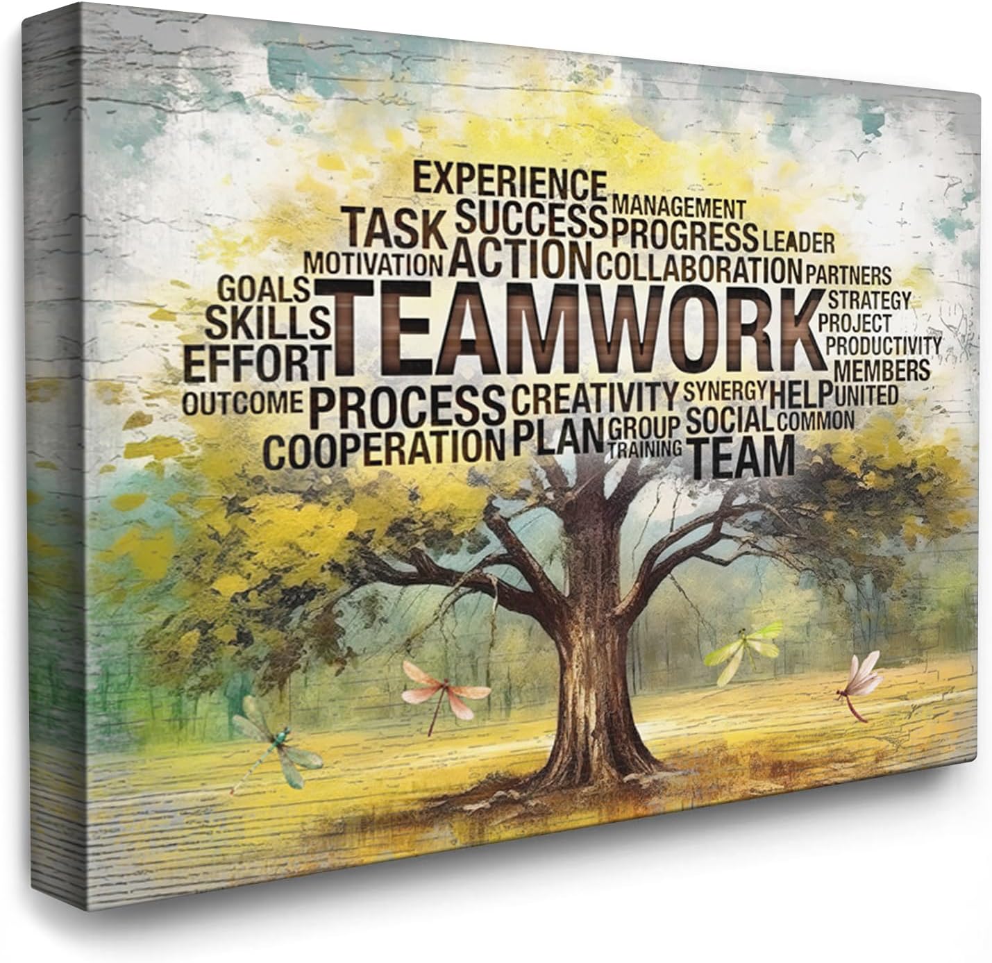 Amazon.com: Luslya Teamwork Tree Canvas Wall Art for Office ...