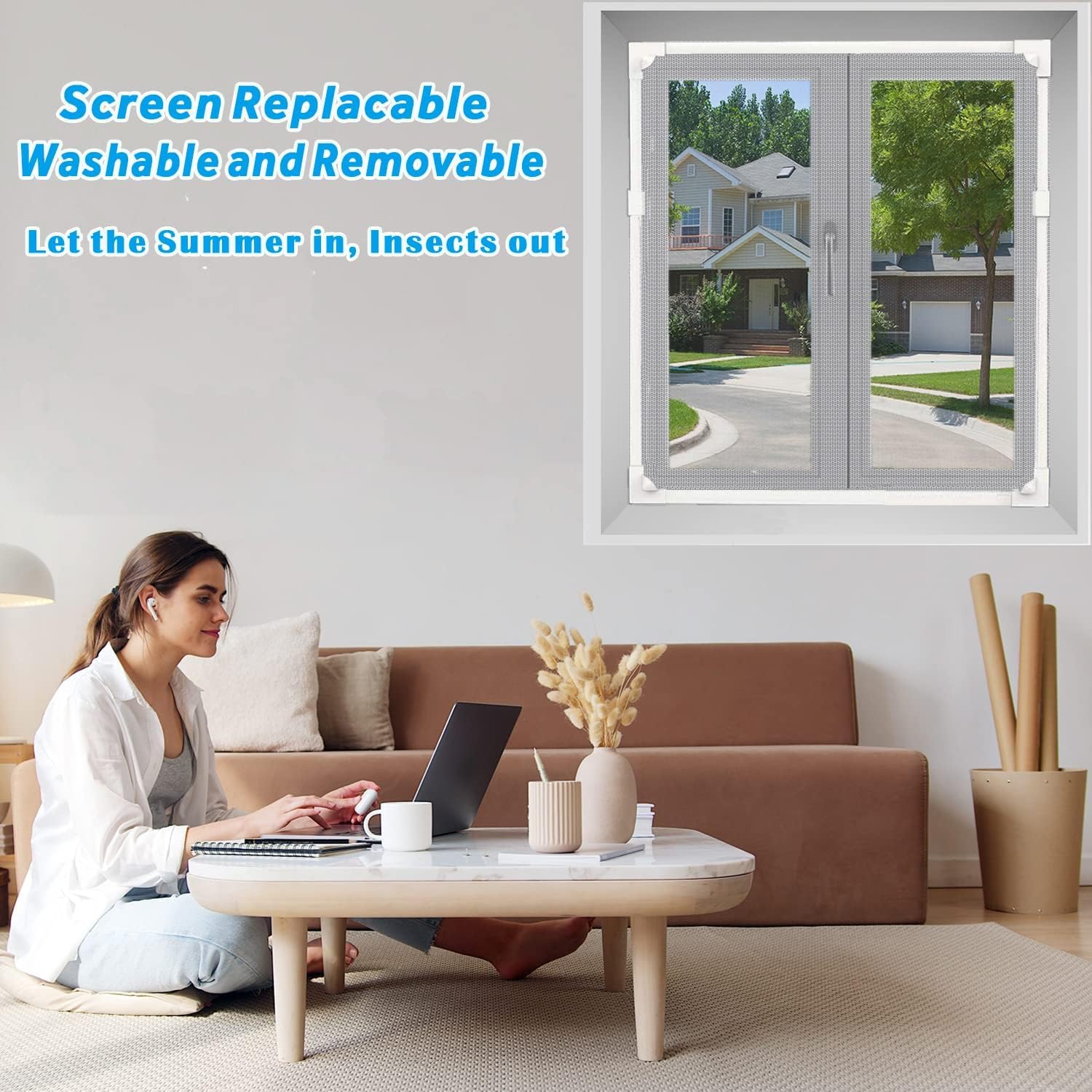 Snapklik.com : Flex Adjustable Window Screens For House Windows ...
