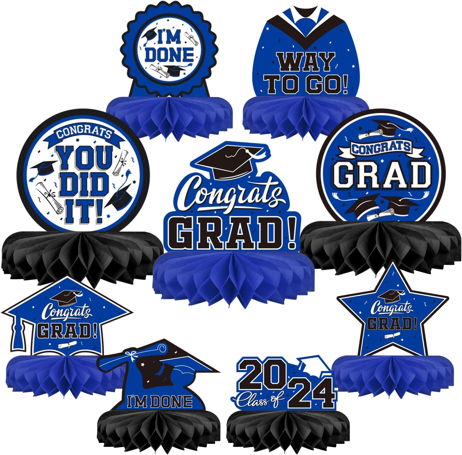 Amazon.com: 9PCS Graduation Party Decorations Class of 2024 Congrats ...