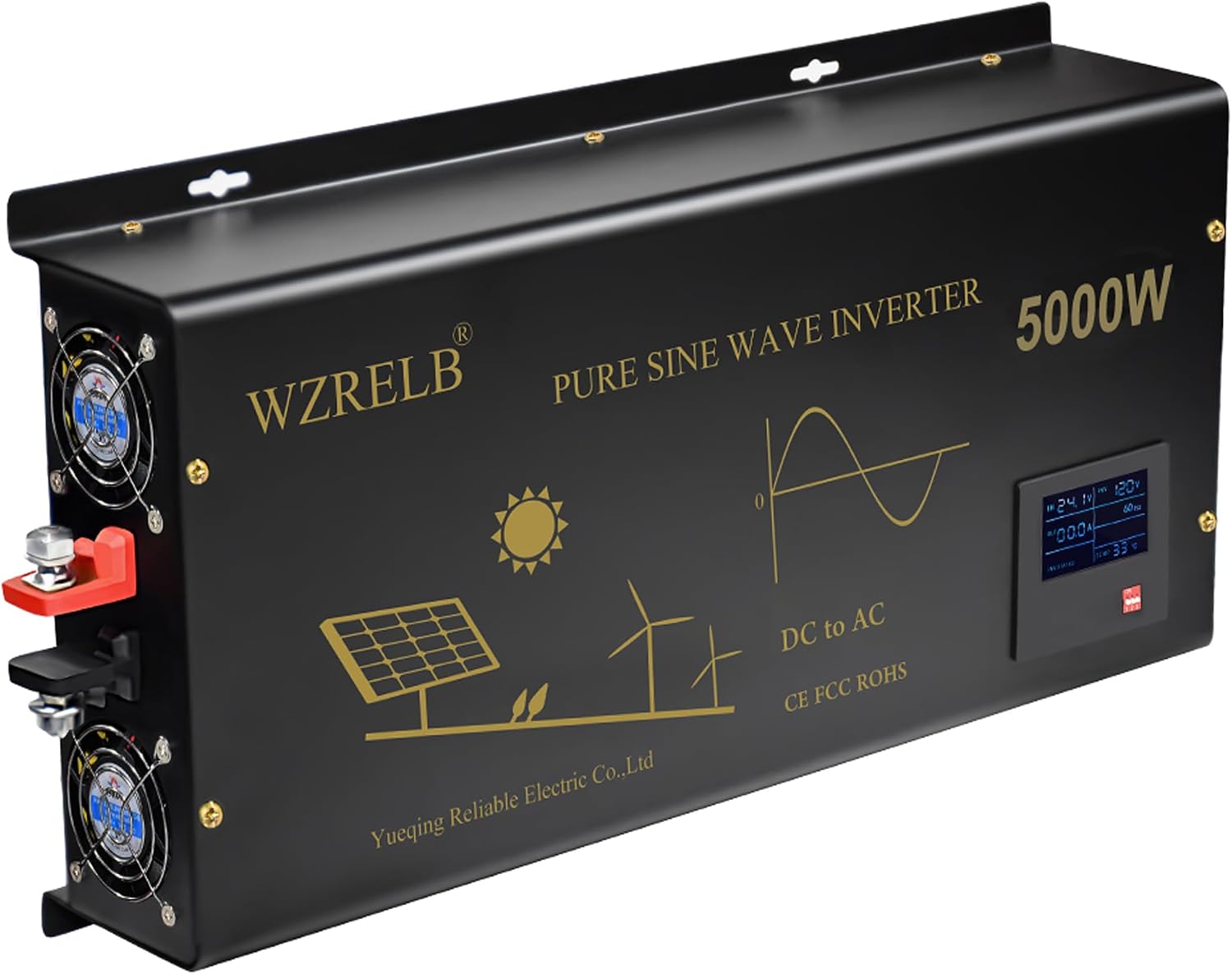 Amazon.com: WZRELB Pure Sine Wave Power Inverter 5000Watt 24V DC to ...
