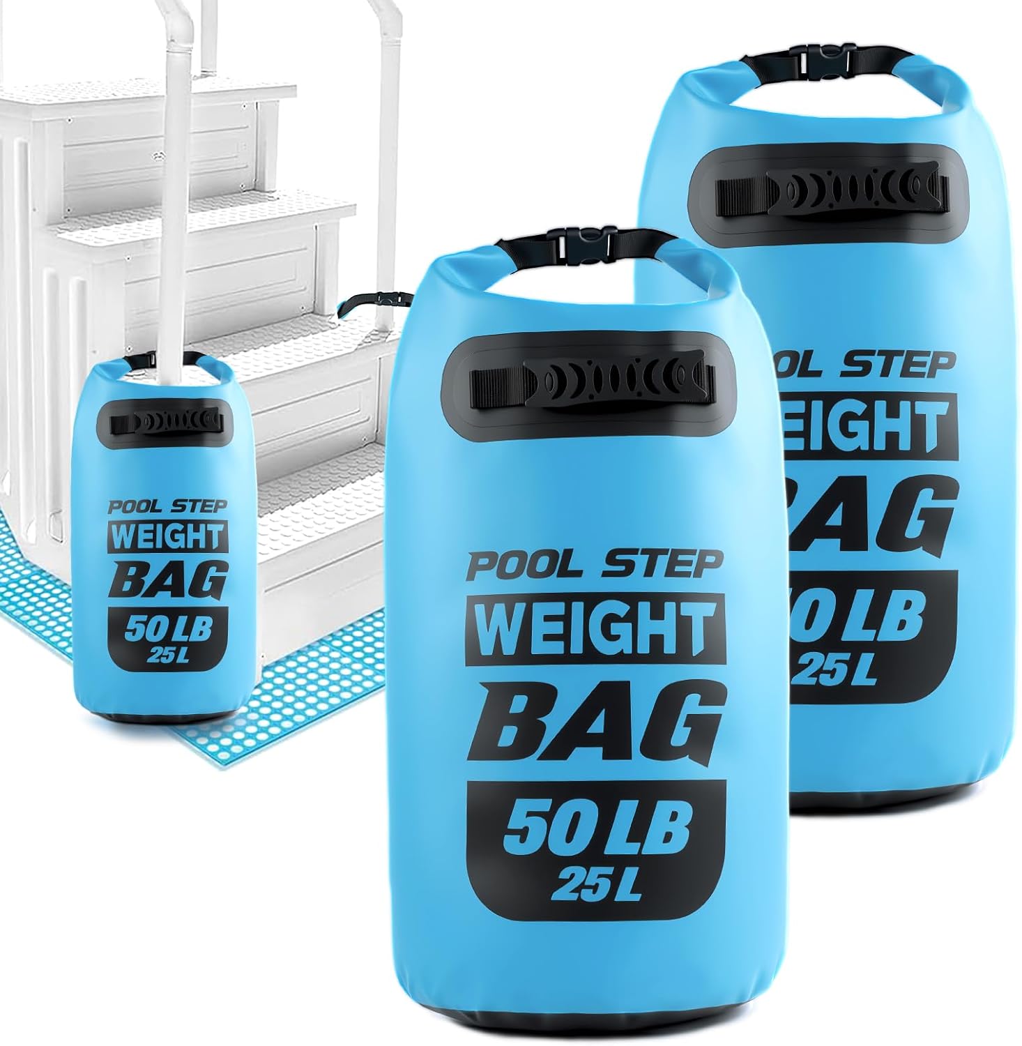 Amazon.com : 2 Pack Heavy Duty Pool Ladder Weights, 50lb Pool Step ...