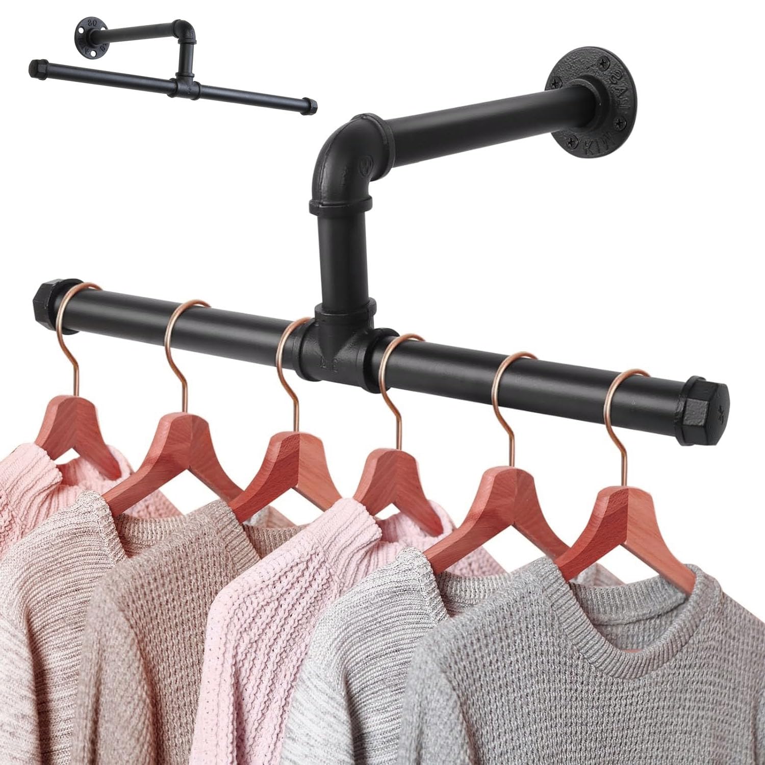 ZAKASEA Estante de Ropa, Perchero Industrial para Colgar Ropa, Barra de ...