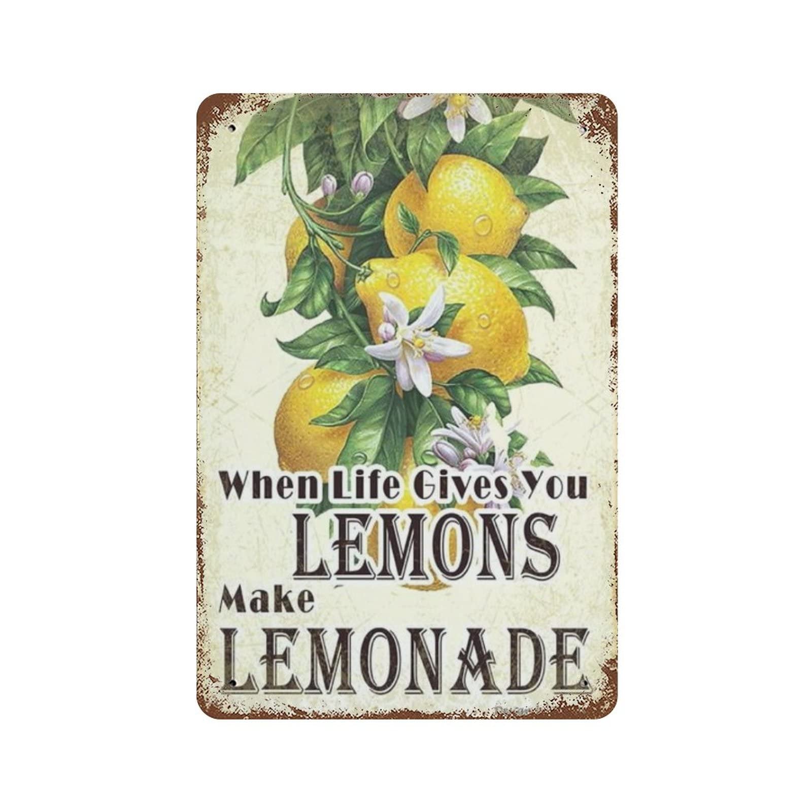 Amazon.com : When Life Gives You Lemons Make Lemonade Slogan Sign Iron ...