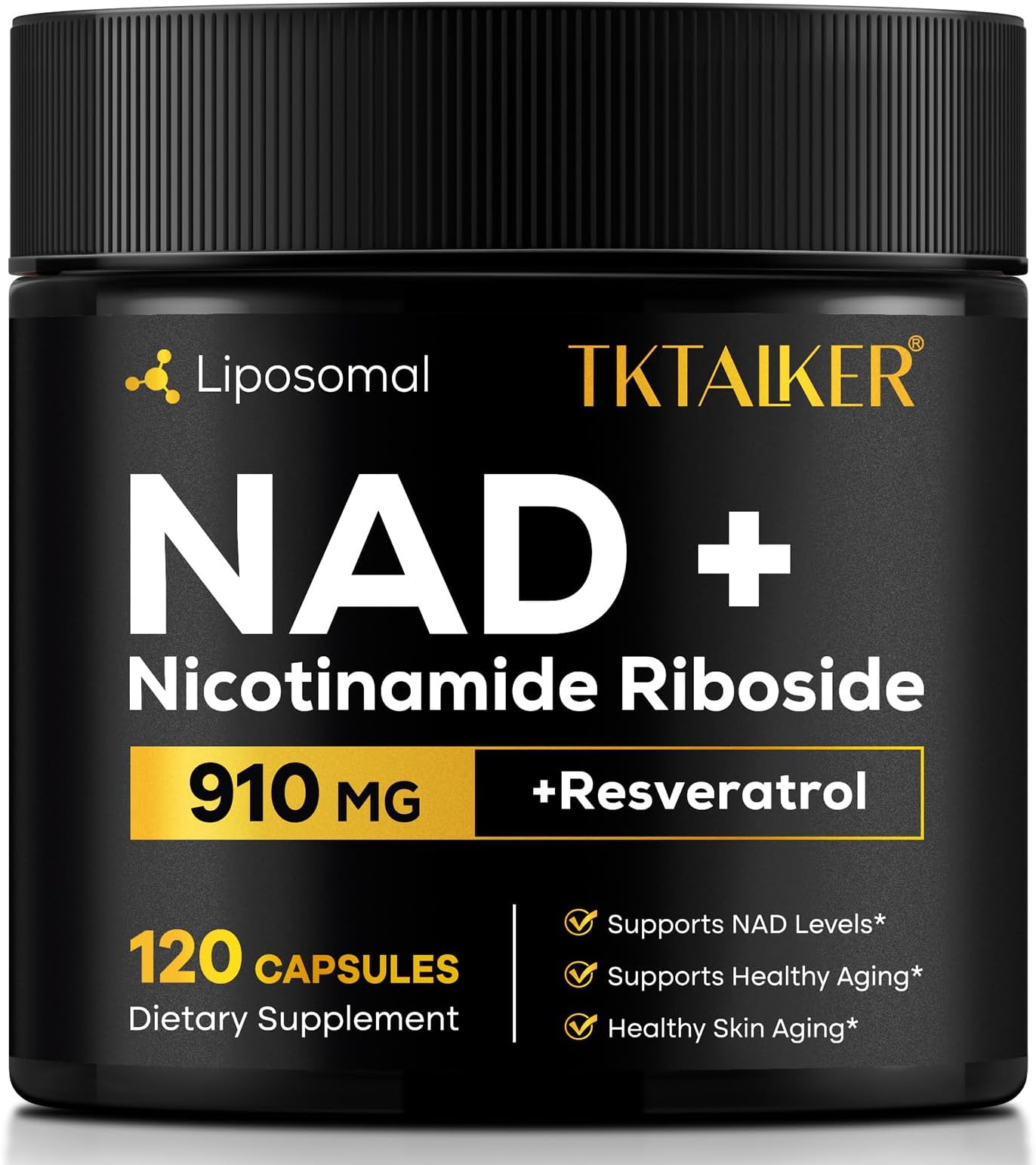 Amazon.com: TKTALKER NAD Supplement, NAD Resveratrol Supplement + Nicotinamide Riboside, NMN ...