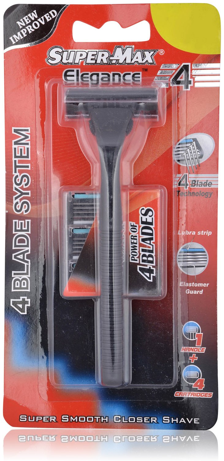 SuperMax Elegance Razor with 4 Blades - 1 Piece Pack : Amazon.in ...