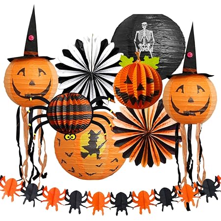 Amazon.com: Halloween Party Decorations, Black Orange Party Supplies ...