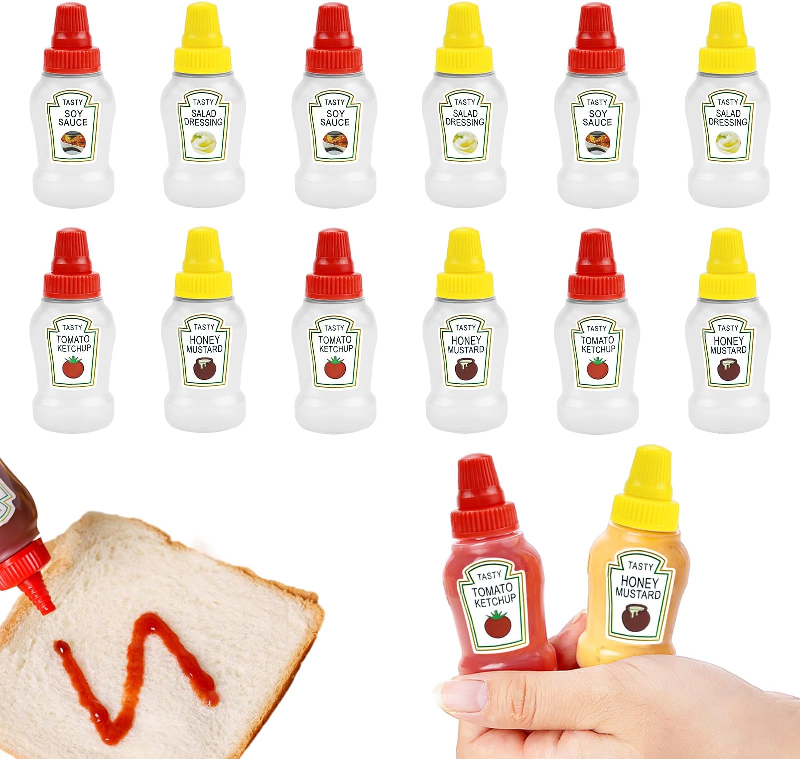 Amazon.com: Xuyyicao 12 Pcs Mini Ketchup Bottles,25ml Condiment Squeeze ...