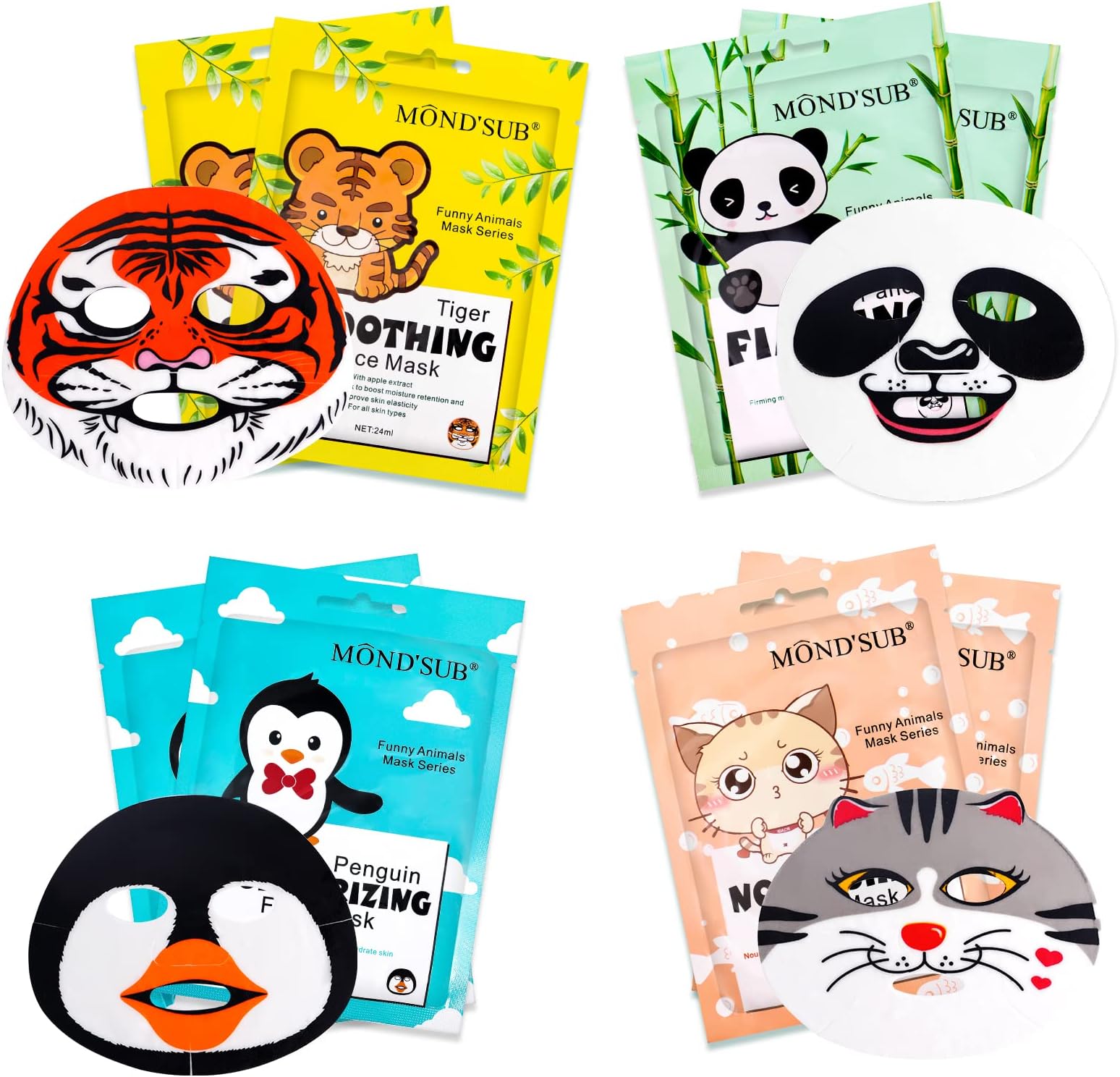 Amazon.com : Animal Spa Mask, Character Masks Sheet- Penguin, Panda ...