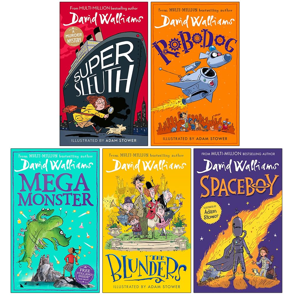 David Walliams Collection 5 Books Set (Super Sleuth, Robodog, Megamonster, The Blunders ...