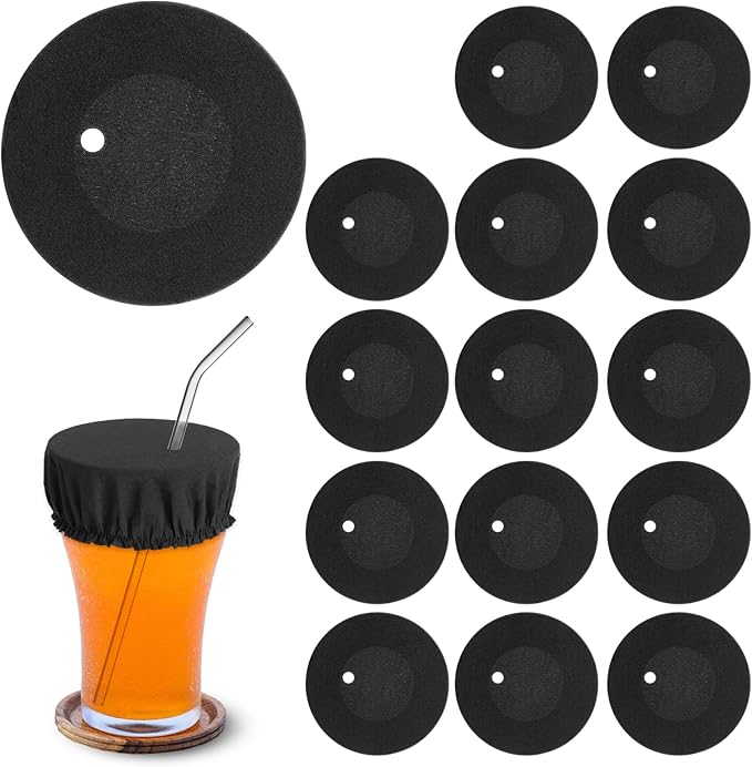 15 Piece Drink Cover Scrunchies, Elastic Fabric Class Cup Drink Covers ...