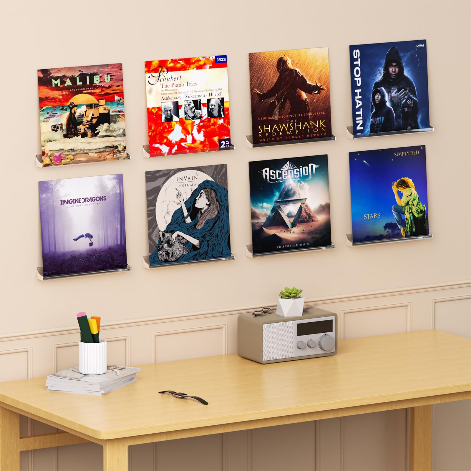 Snapklik.com : Raweao 8 Pack Vinyl Record Wall Mount Shelves - 12 Inch ...