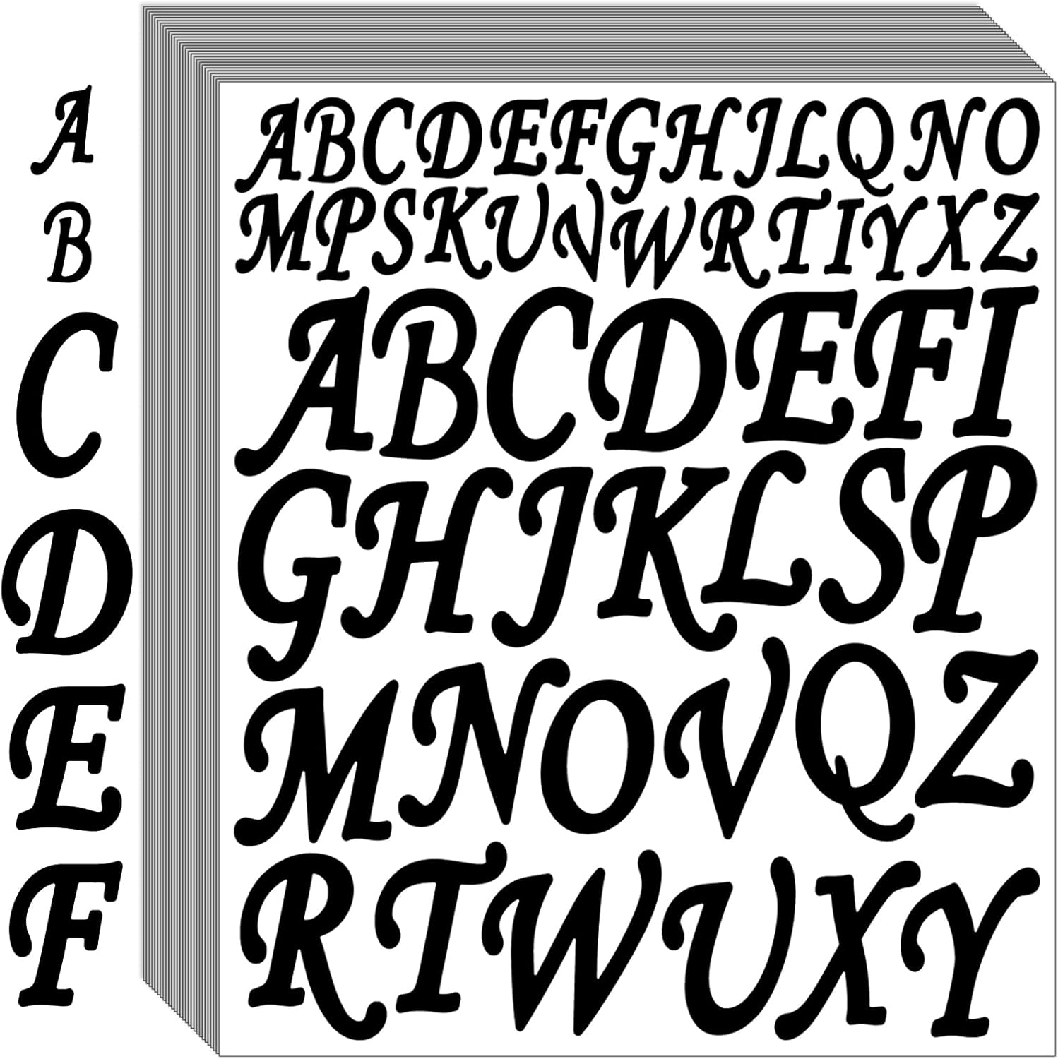 Amazon.com: Bemeol 1560 Pieces Letter Stickers 30 Sheets Self Adhesive ...