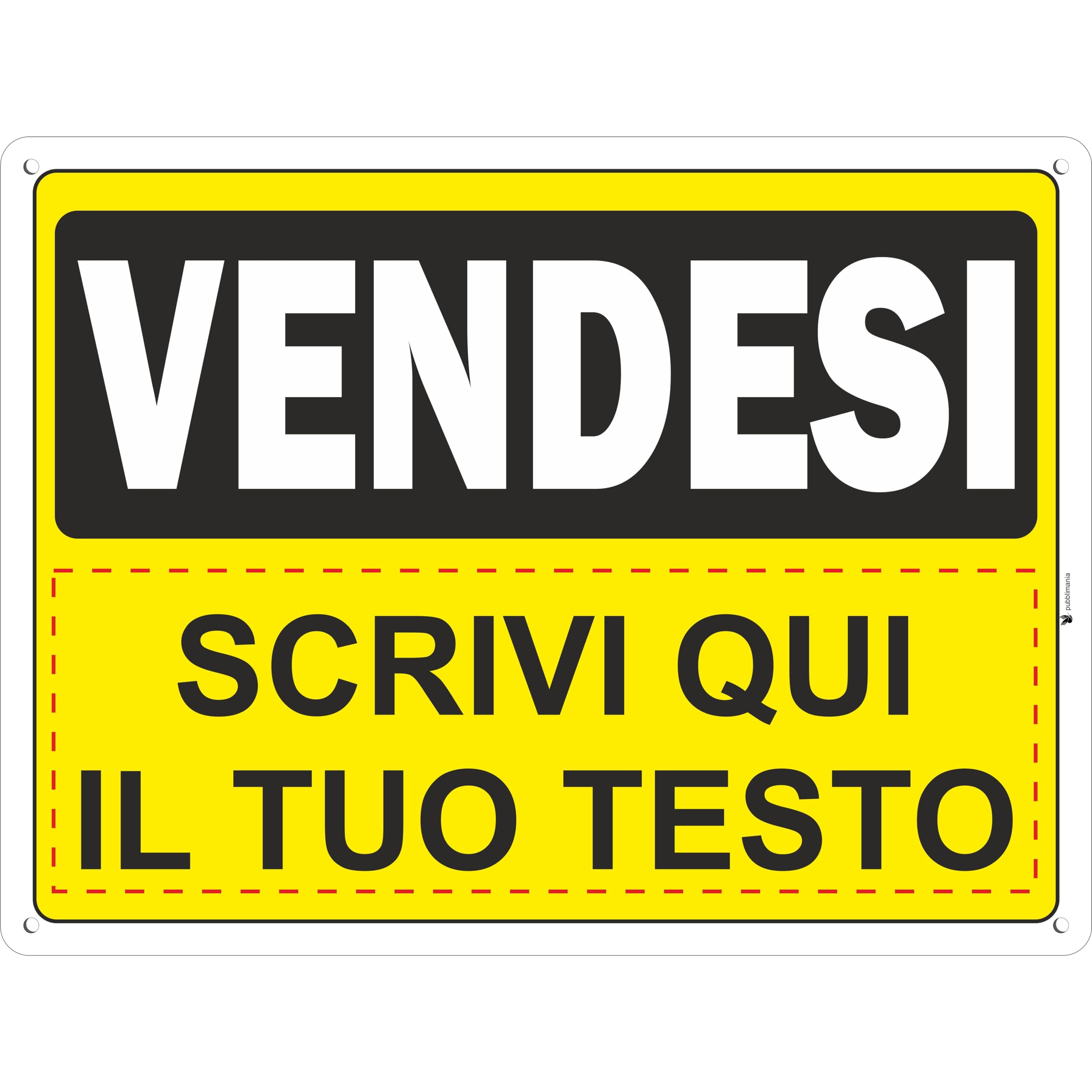 Pubblimania CARTELLO VENDESI Con Personalizzazione A TUA SCELTA in ...