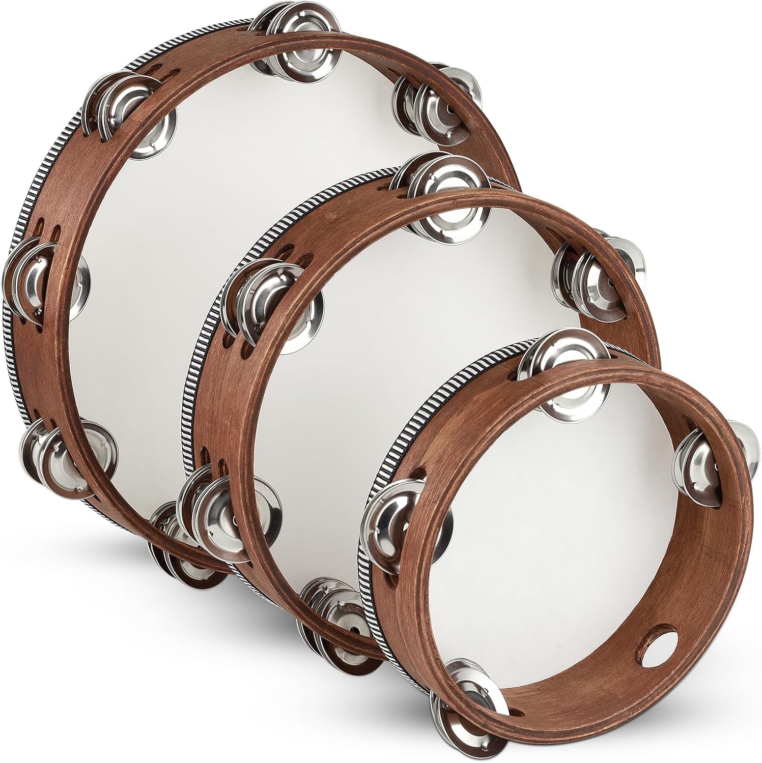 Amazon.com: Tambourine, Tambourines for Adults, 3 PCS Wooden Hand Held ...