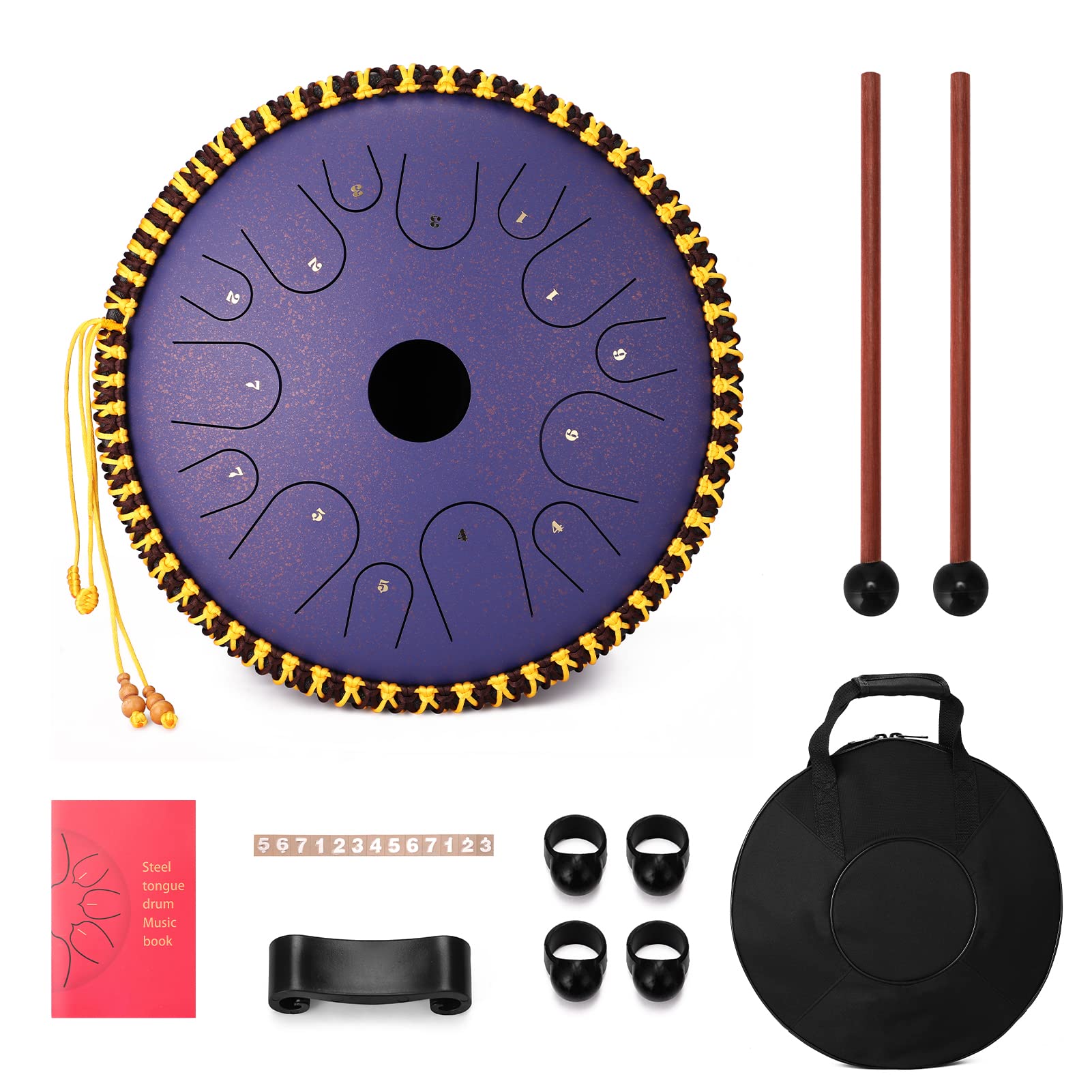 Mingzhe 14 inch 14-Tone Carbon Steel Tongue Drum C-Key Hand Pan Drums ...