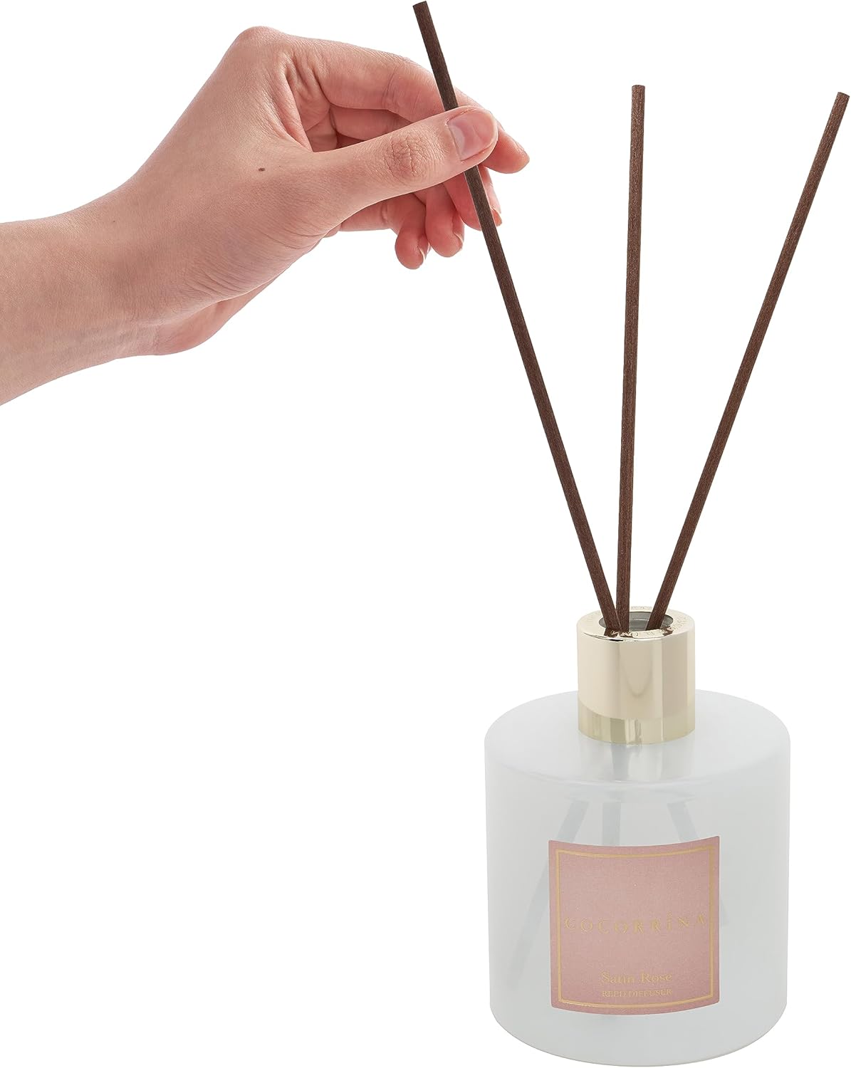 Cocorrína Reed Diffuser Sets- Satin Rose Scented Diffuser with Sticks ...