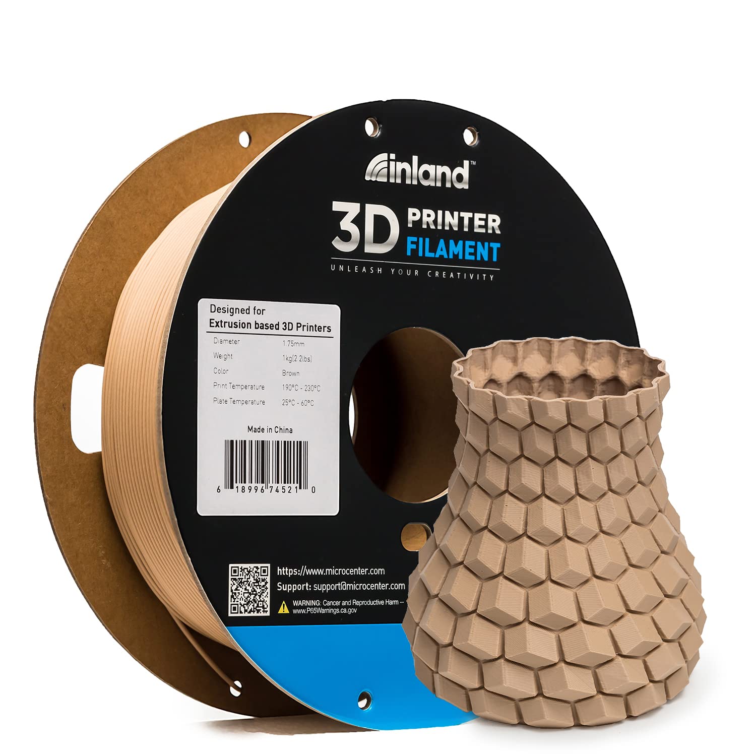 Snapklik.com : INLAND Micro Center Matte PLA Filament 1.75mm, Matte ...