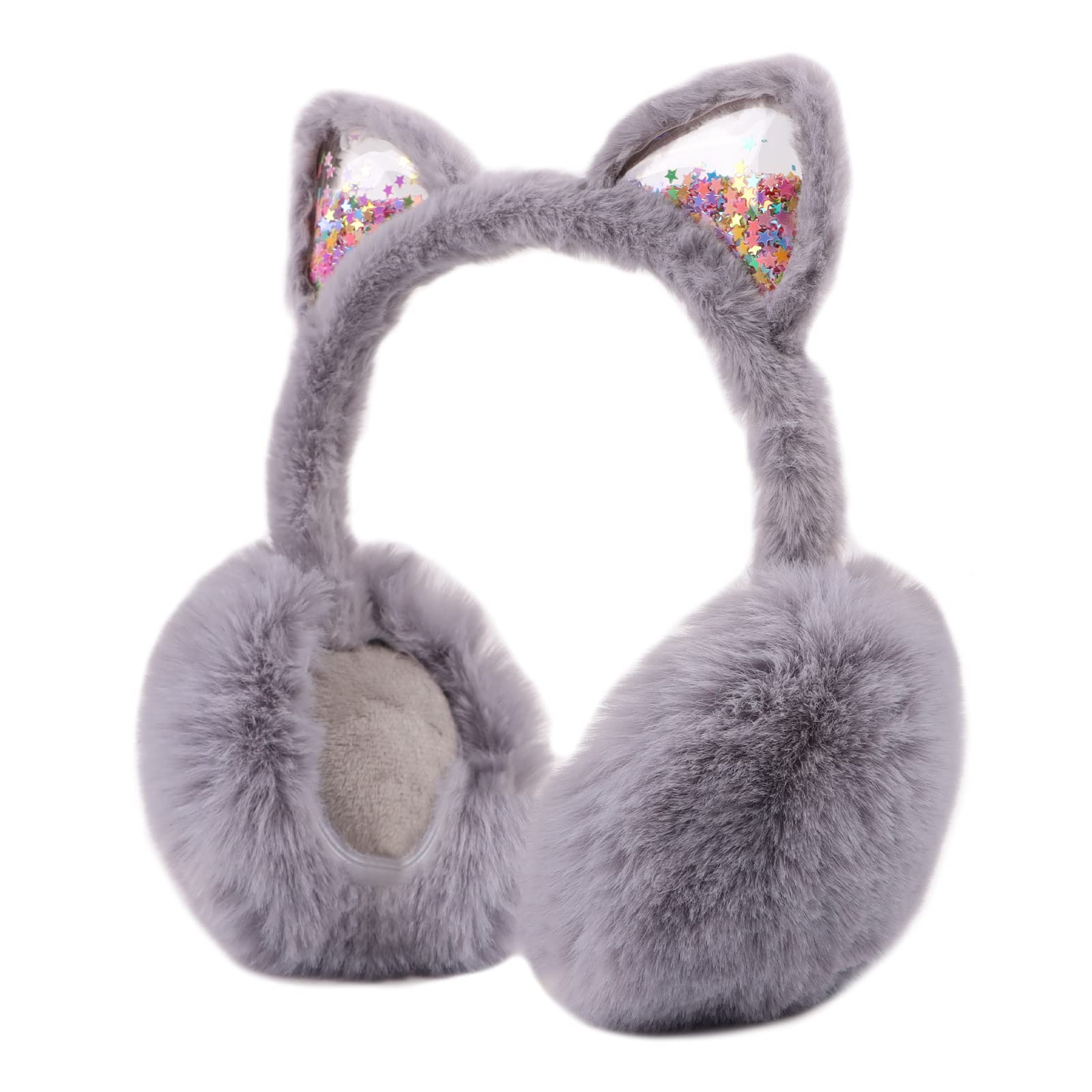 Snapklik.com : PESAAT Fluffy Ear Muff For Women Plush Foldable Earmuffs ...